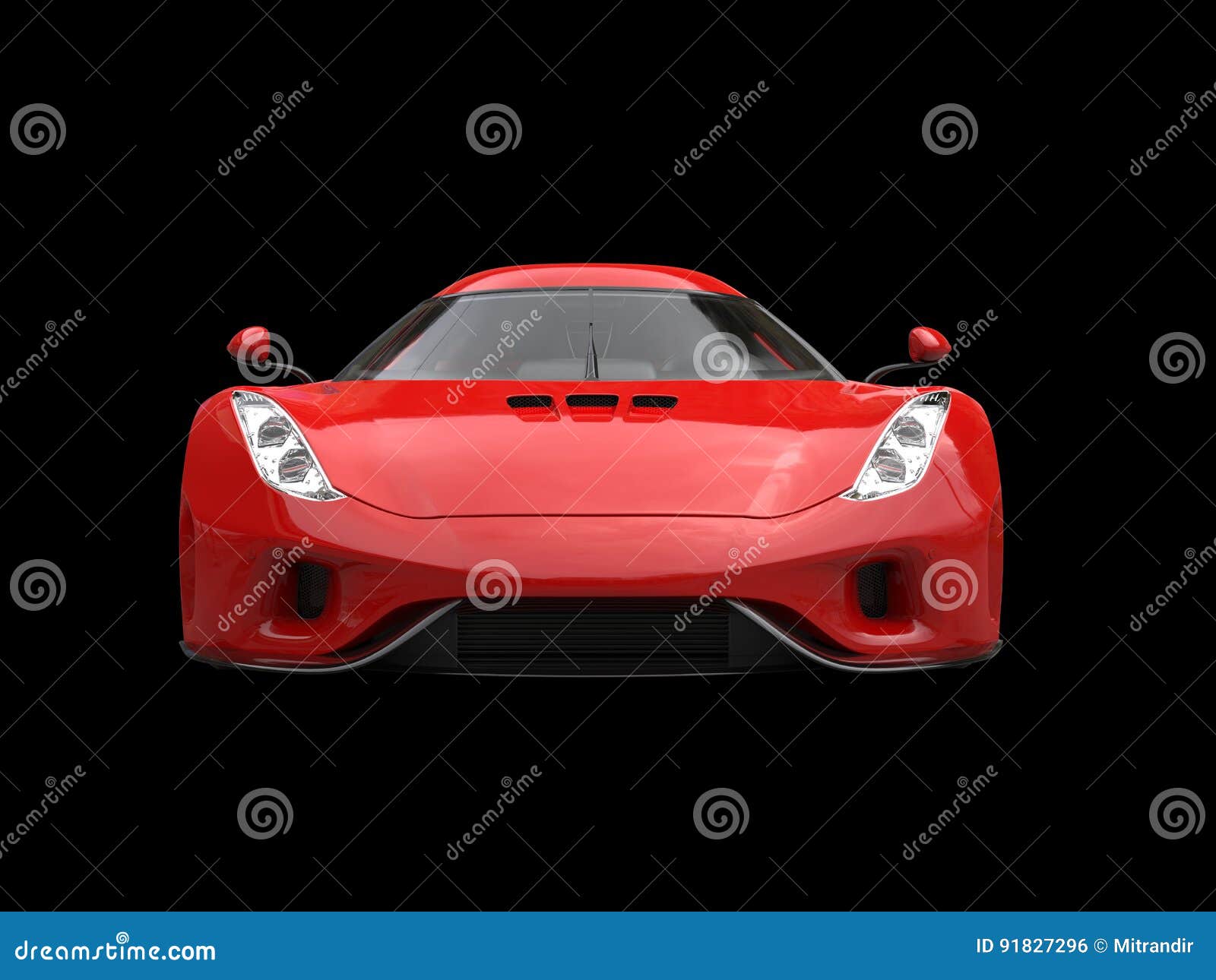 Amazing Raging Red Supercar - Front View Stock Photo - Image of motor ...