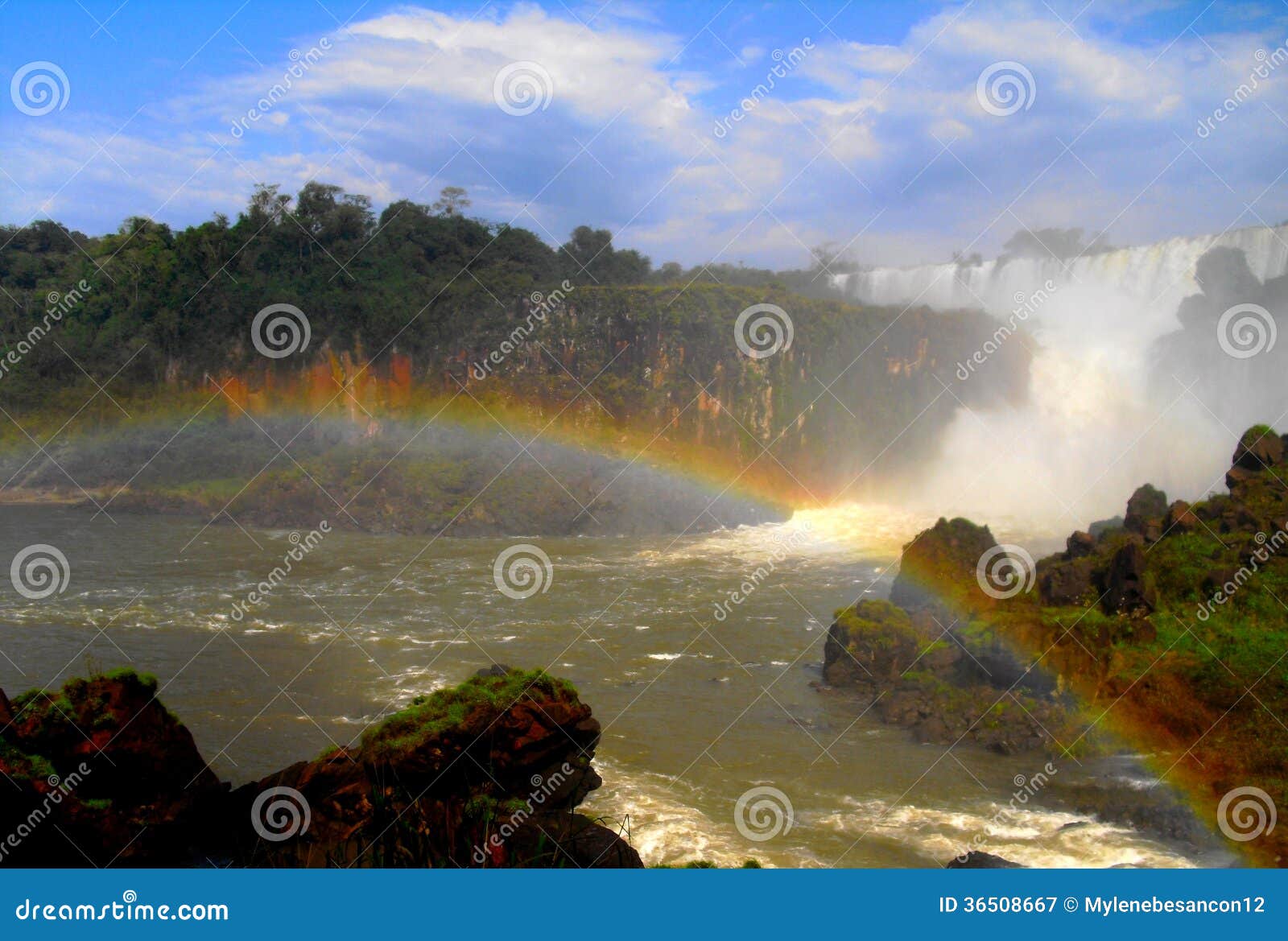 Amazing rainbow in Brazil stock image. Image of iguazu - 36508667