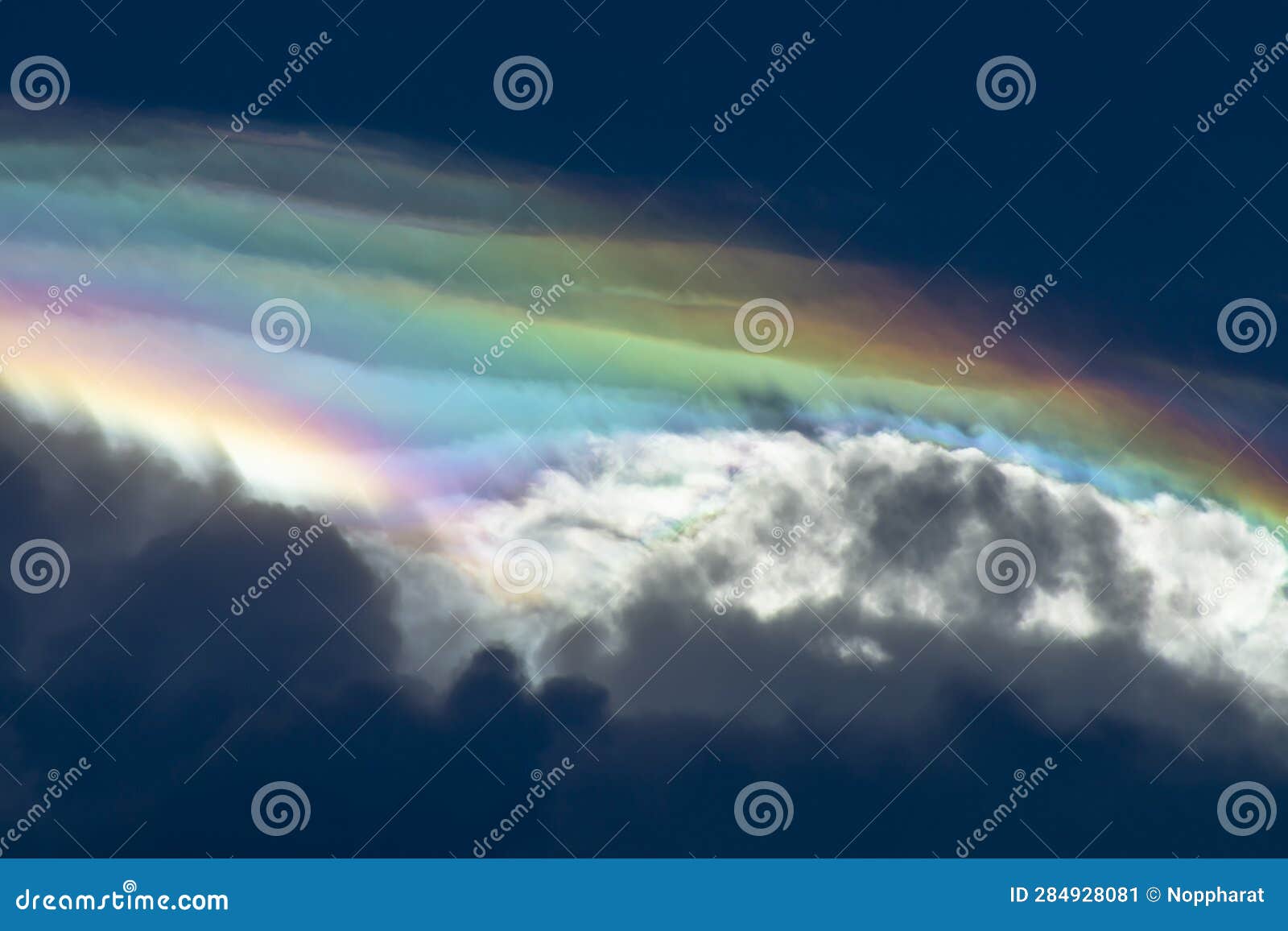 Amazing Rainbow Cloud on the Sky Stock Image - Image of environment ...
