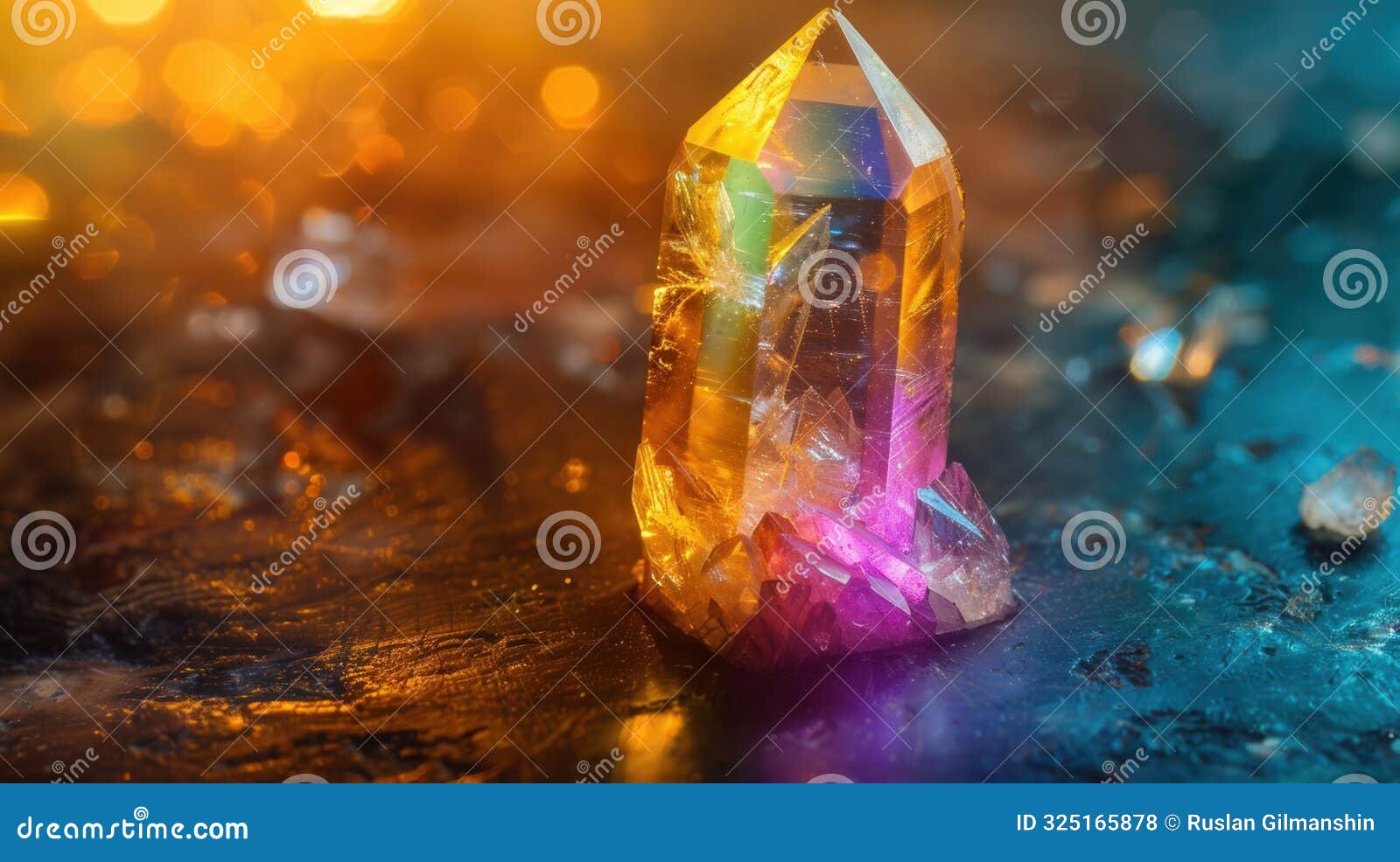 Amazing Rare Color Crystal Cluster Stock Photo - Image of metallic ...