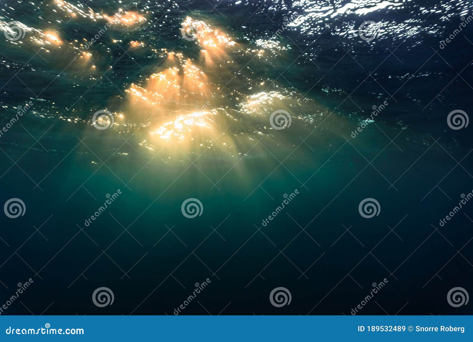 Rays of Light Shining through the Surface of the Atlantic Ocean, into ...