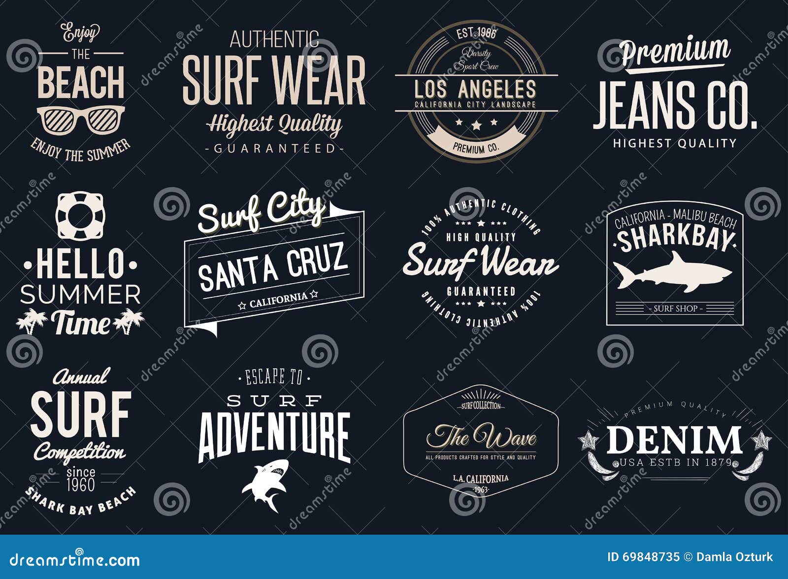 Amazing Retro Badge Design Set Stock Vector - Illustration of seal ...