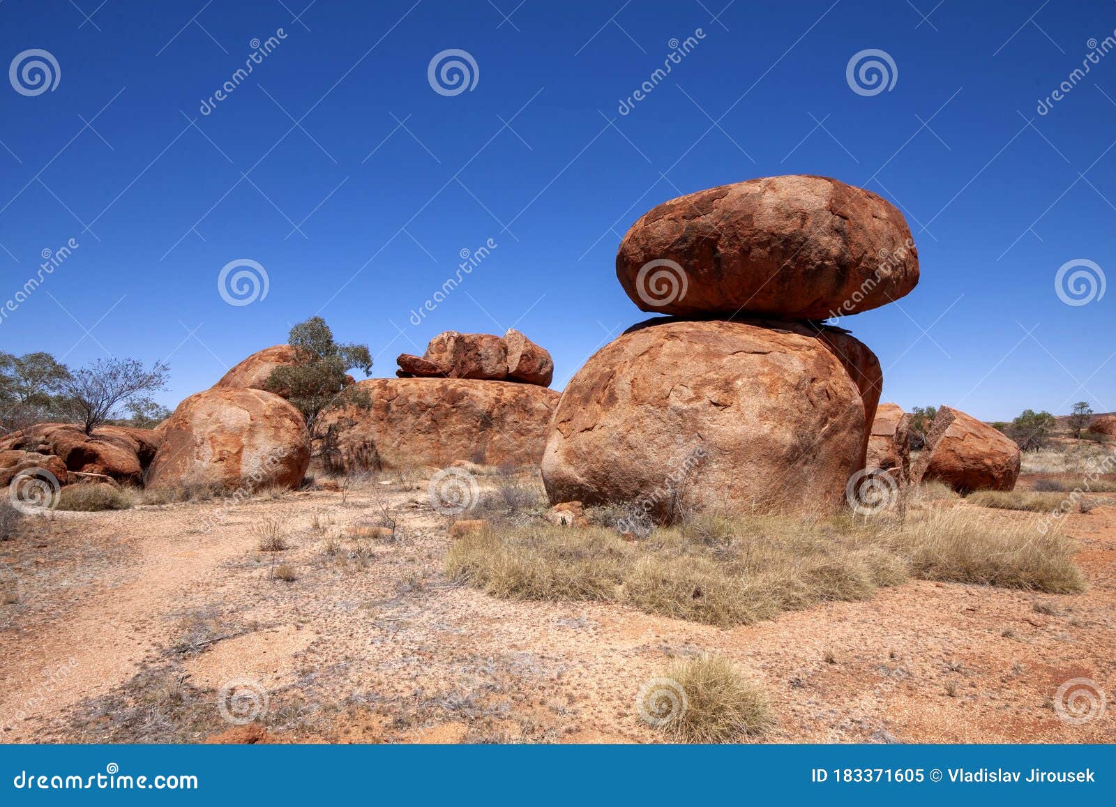 Amazing Rock Formations, Devils Marbles, Red Center, Australia Stock ...