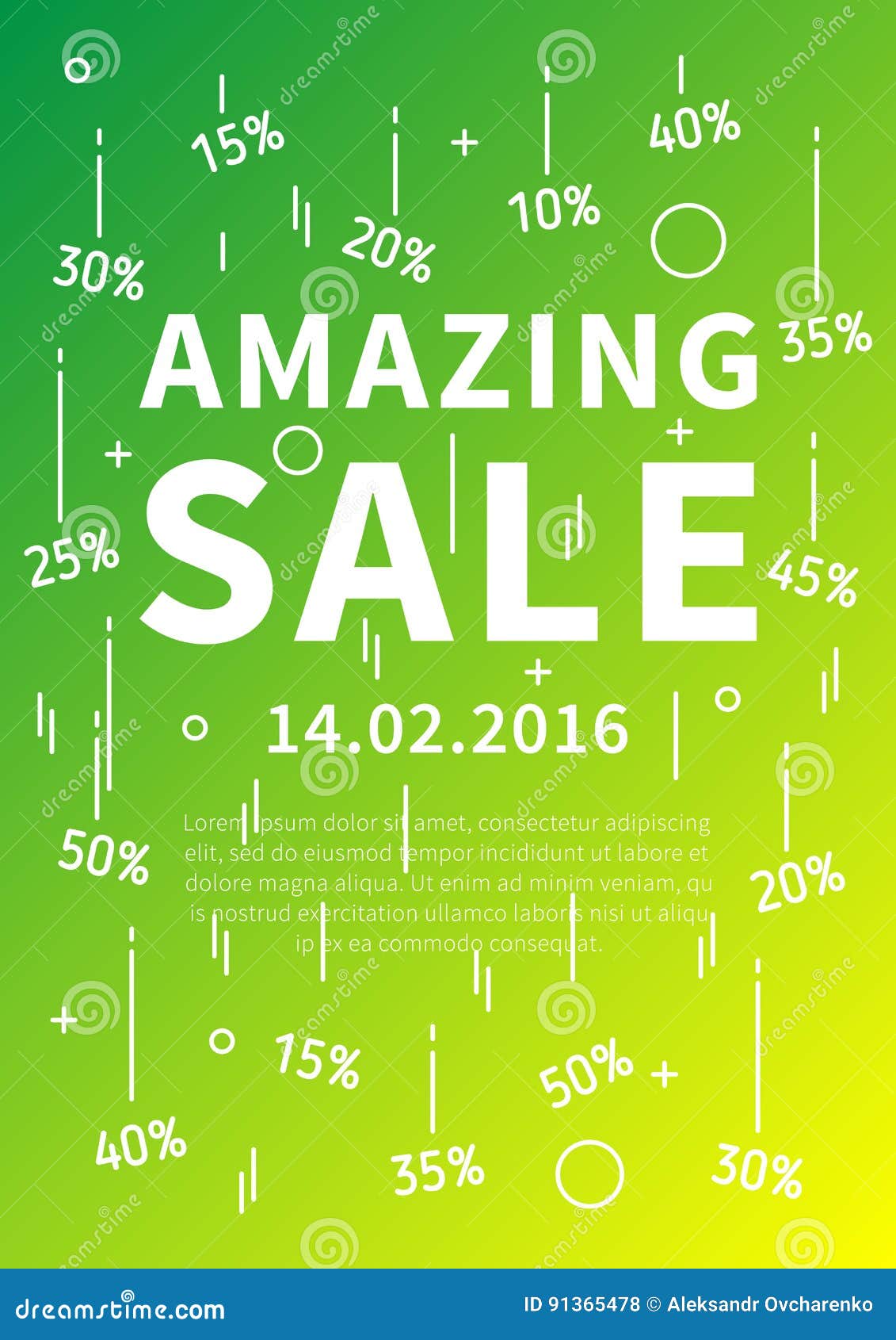 Amazing Sale Vector Banner with Linear Elements Stock Vector ...