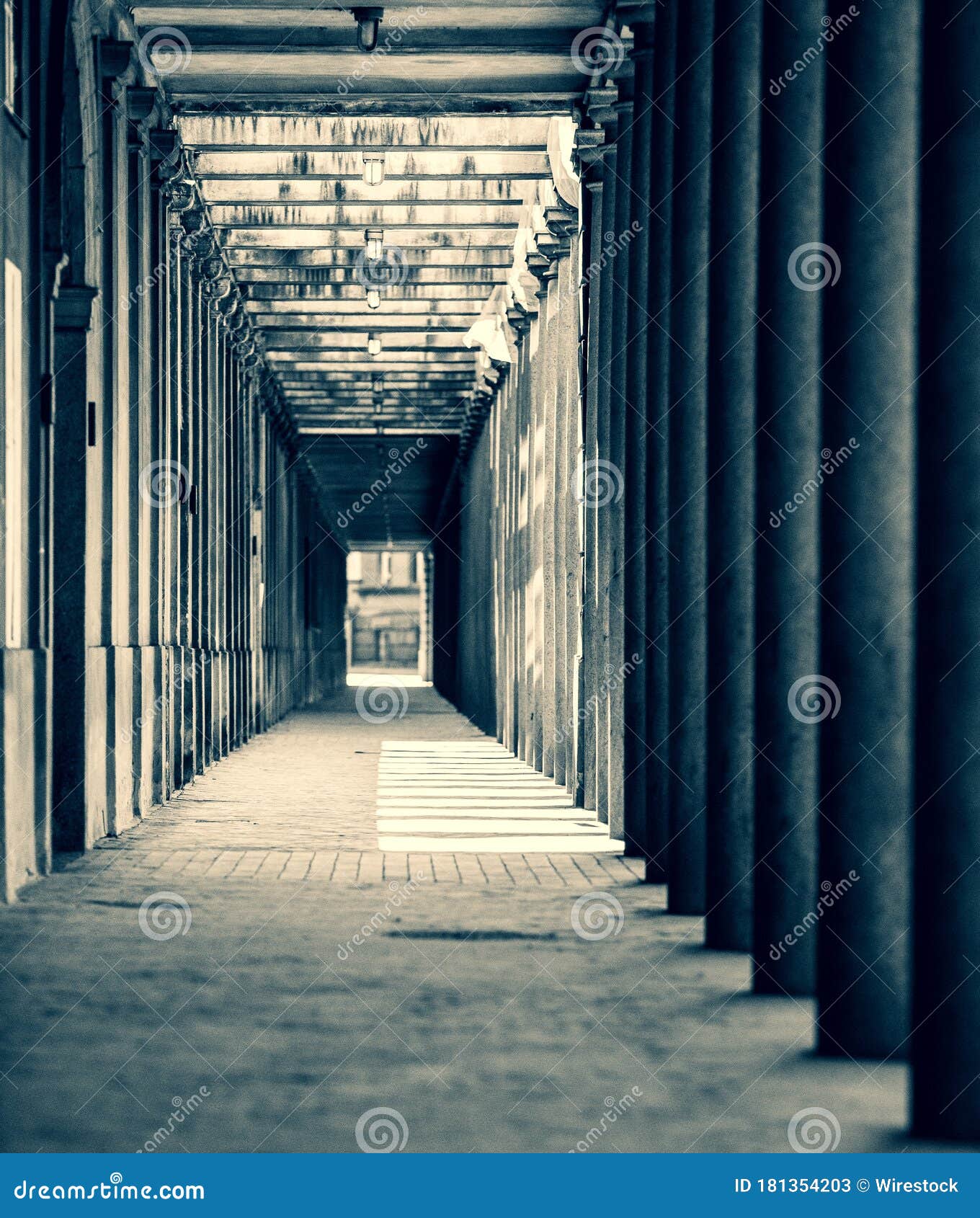 Amazing Scene of an Old Historical Corridor with Beautiful Columns ...