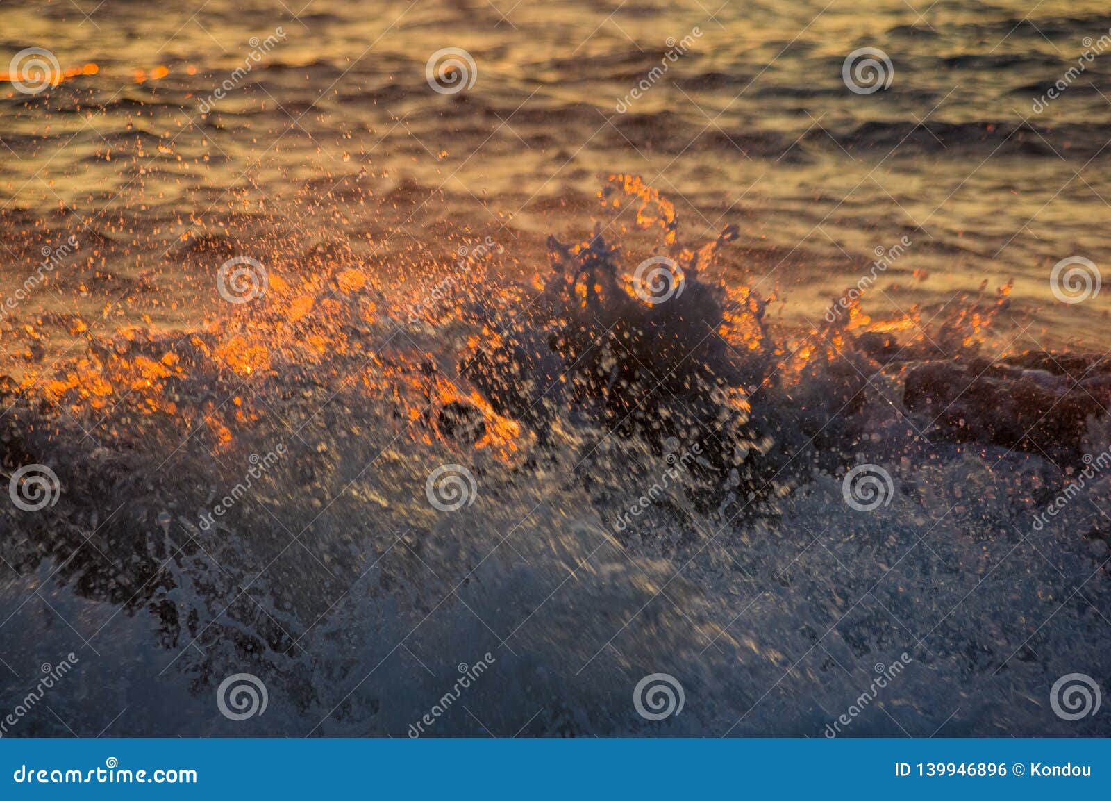 Amazing Sea Sunset, the Sun, Waves, Clouds Stock Photo - Image of ...