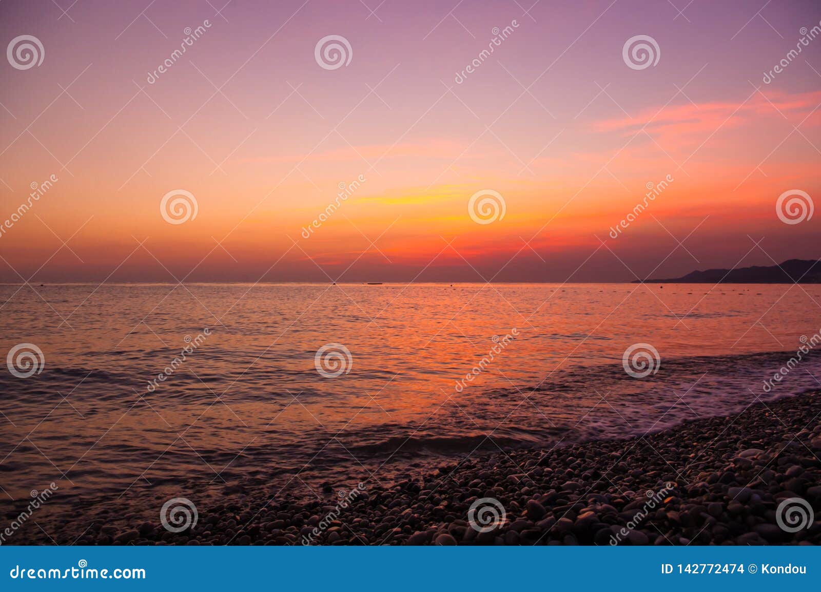 Amazing Sea Sunset, the Sun, Waves, Clouds Stock Photo - Image of dawn ...