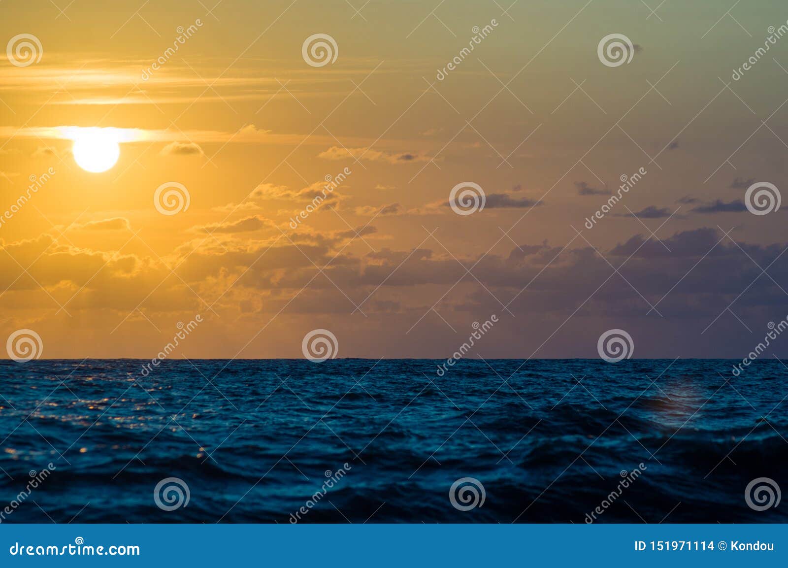 Amazing Sea Sunset, the Sun, Waves, Clouds Stock Photo - Image of cloud ...