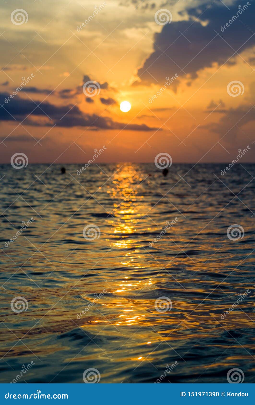 Amazing Sea Sunset, the Sun, Waves, Clouds Stock Photo - Image of light ...