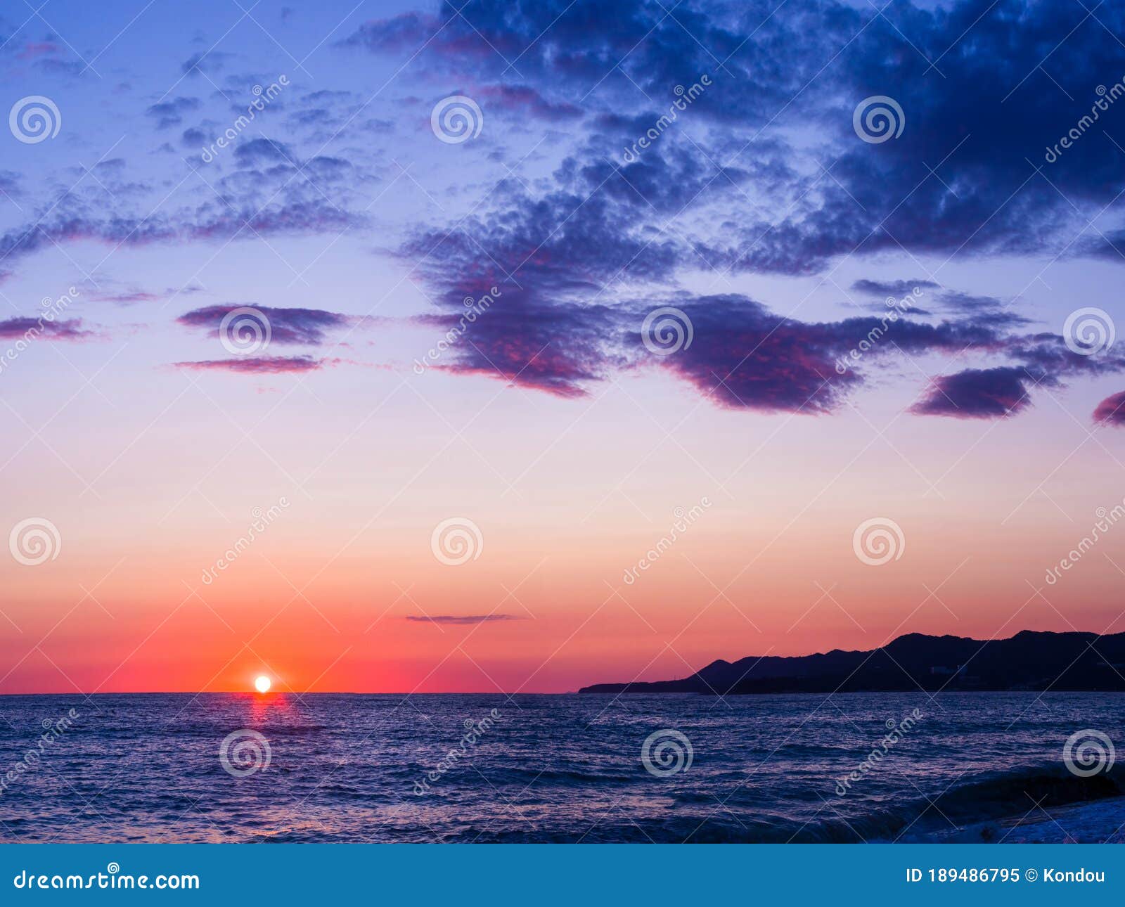 Amazing Sea Sunset, the Sun, Waves, Clouds Stock Image - Image of wave ...