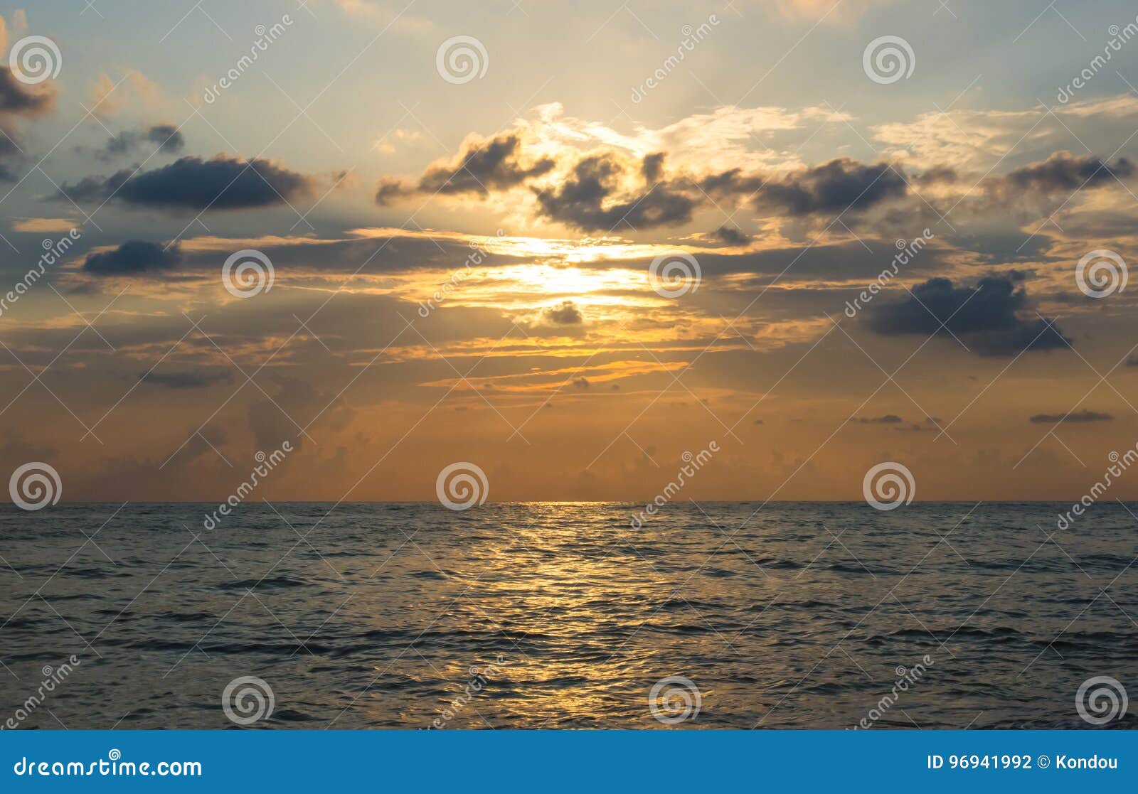 Amazing Sea Sunset, the Sun, Waves, Clouds Stock Photo - Image of ...