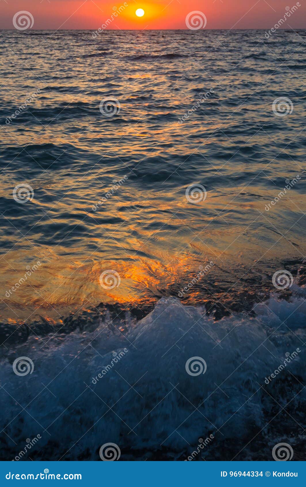 Amazing Sea Sunset, the Sun, Waves, Clouds Stock Photo - Image of scene ...