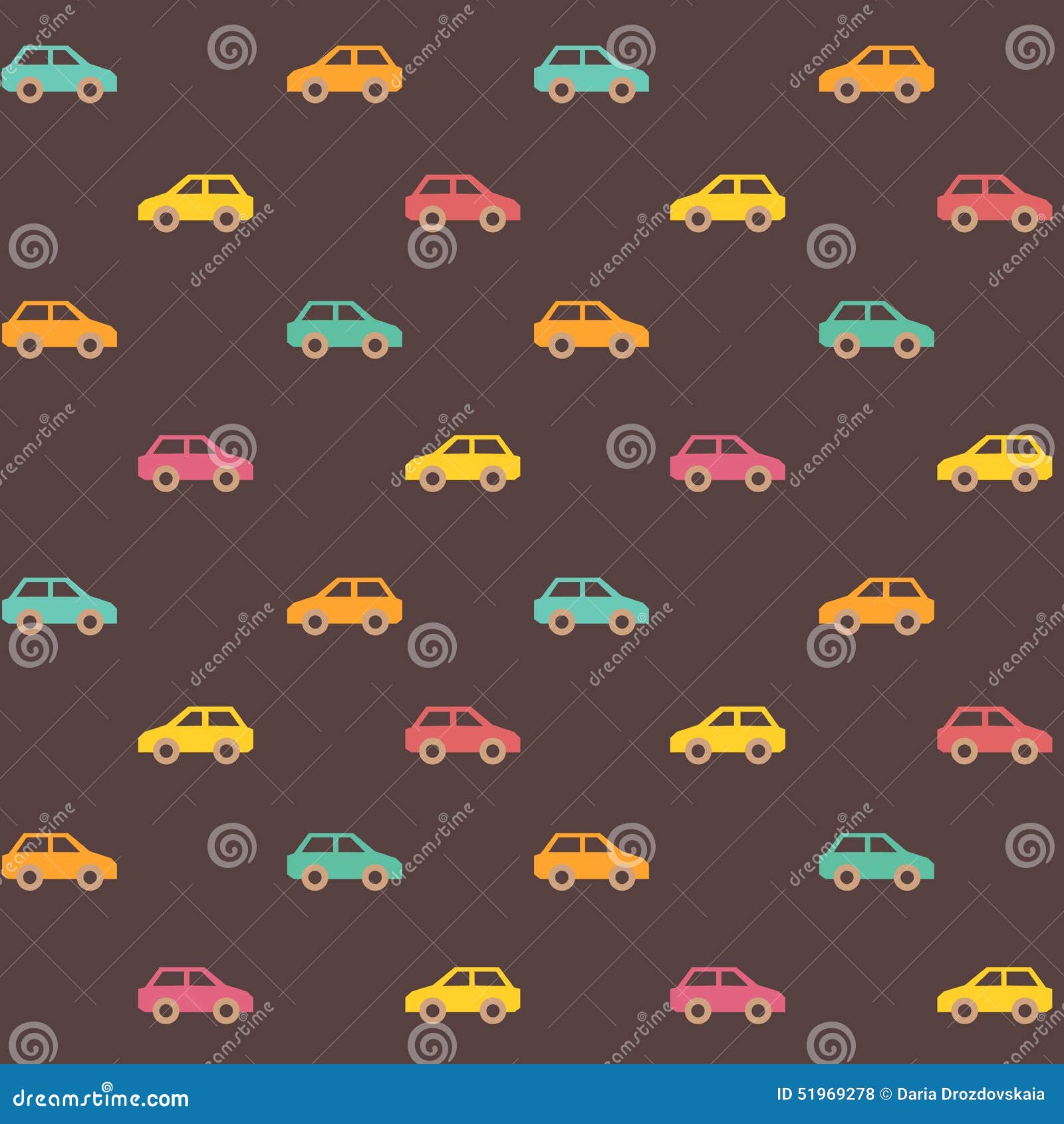Amazing Seamless Vintage Car Pattern Stock Vector - Illustration of ...