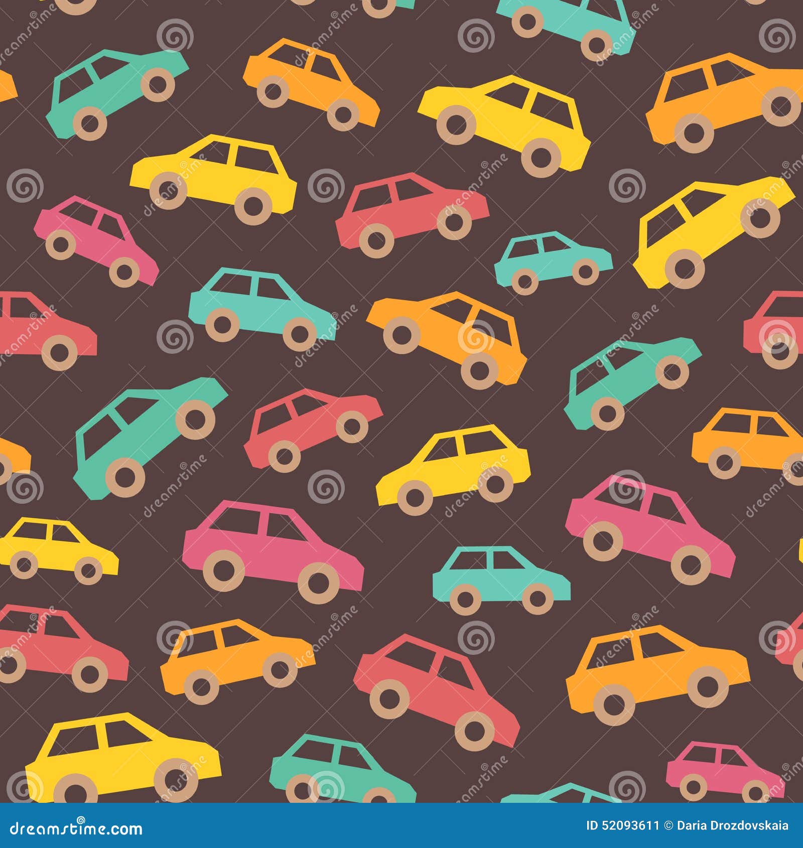 Amazing Seamless Vintage Car Pattern Stock Vector - Illustration of ...