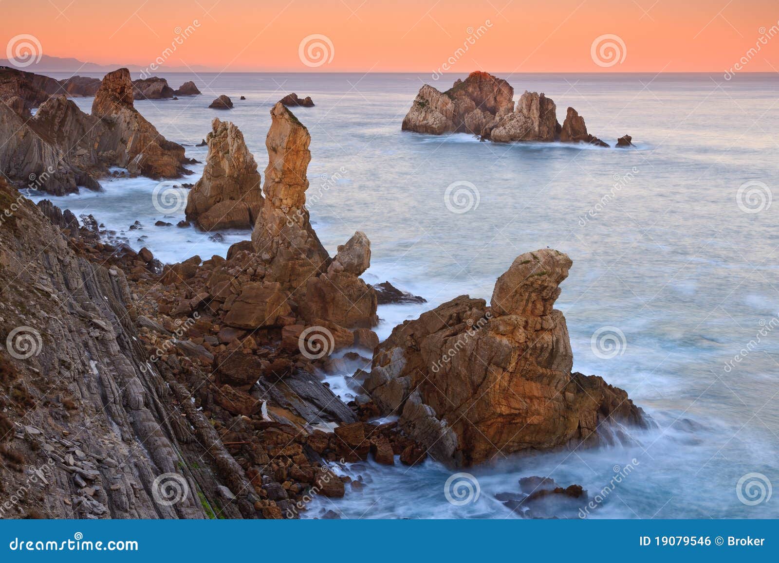 Amazing seascape sunrise stock photo. Image of cliff - 19079546