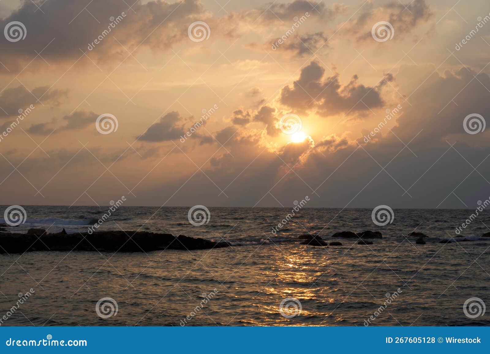 Amazing Shot of the Sunset in Paphos, Cyprus Stock Photo - Image of ...