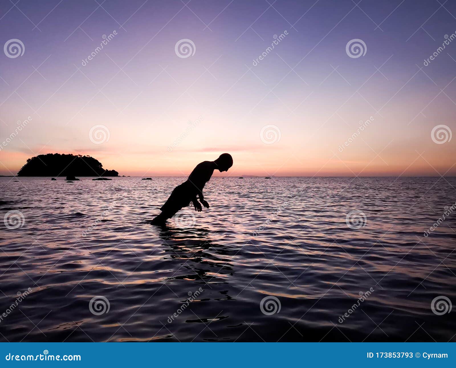 Person Falling Into Ocean