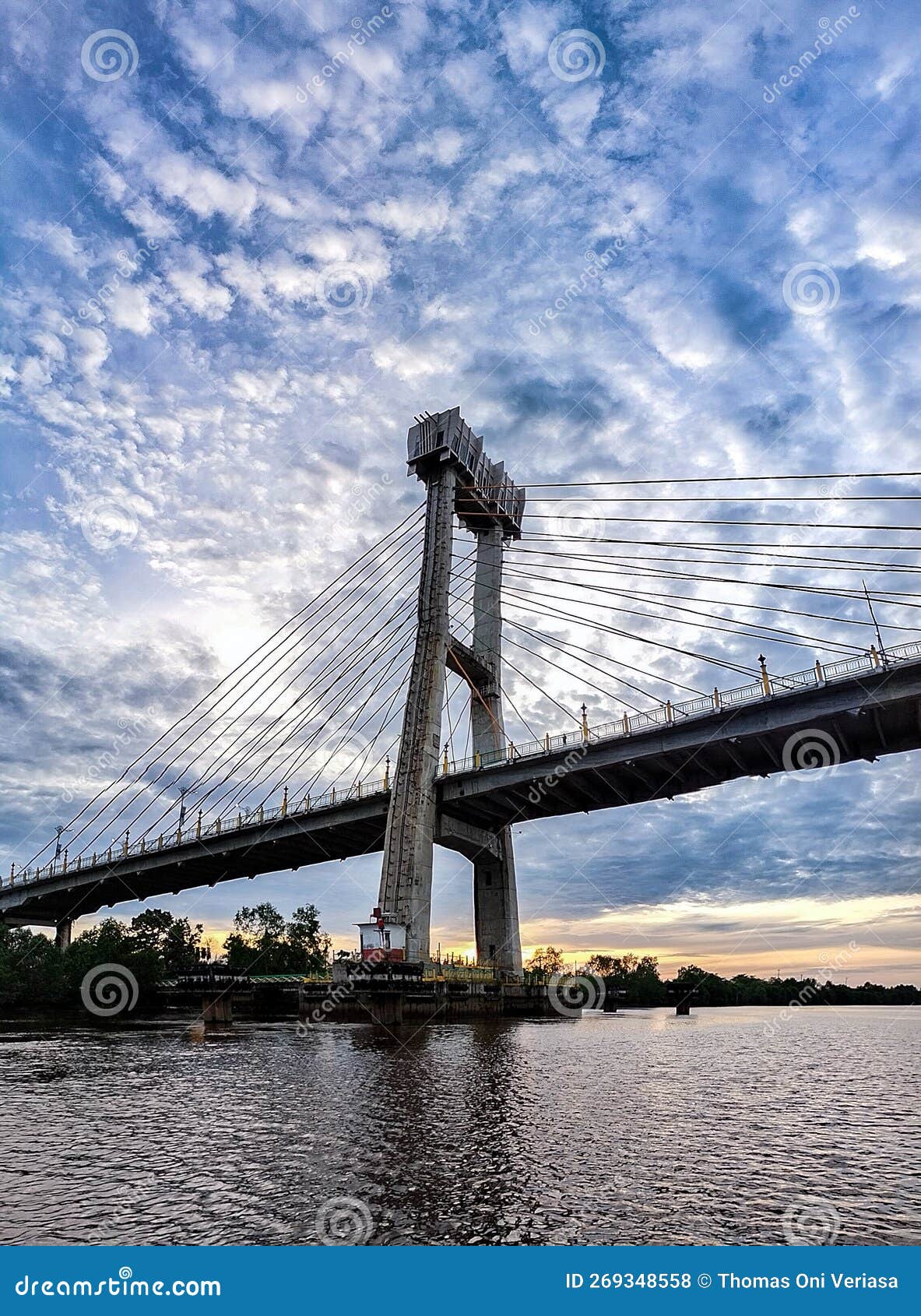 Amazing Sky in the Siak Bridge Stock Photo - Image of blue, bridge ...
