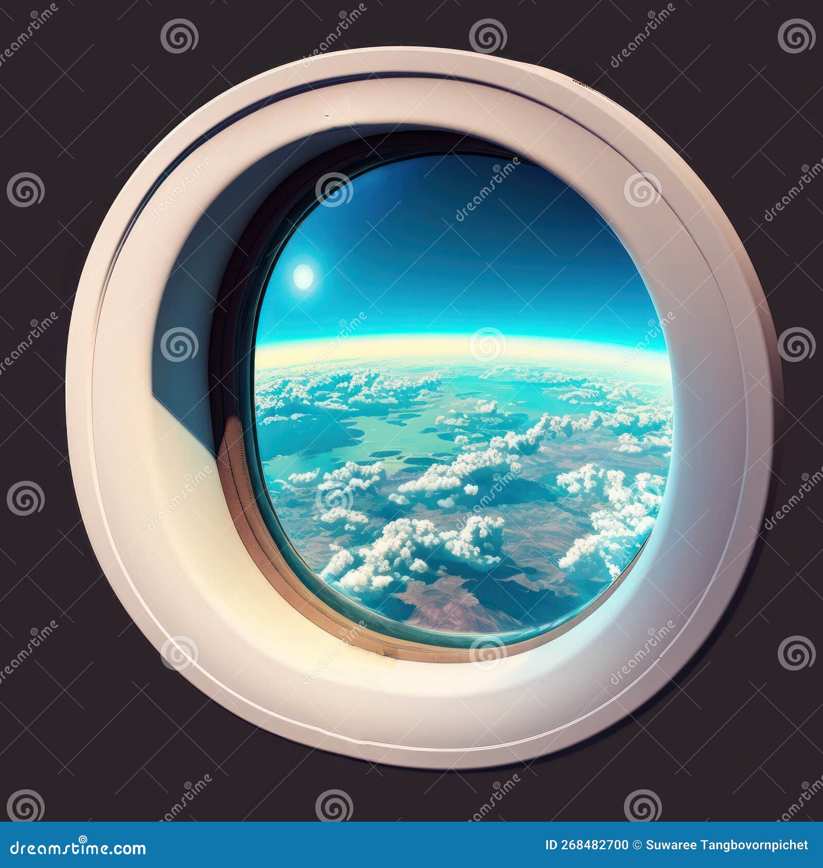Amazing Sky View from Airplane Window Graphic Illustration Background ...