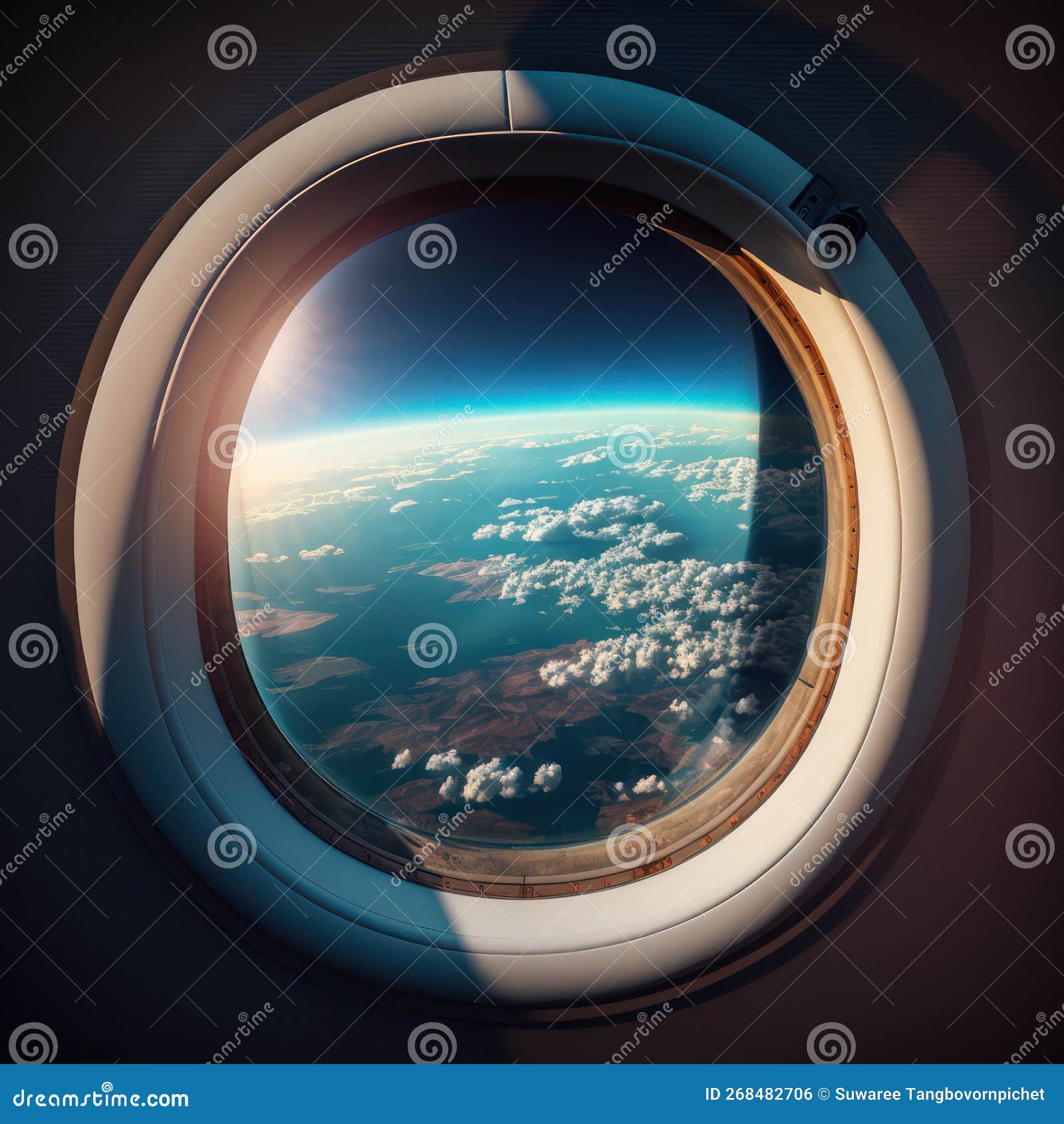 Amazing Sky View from Airplane Window Graphic Illustration Background ...