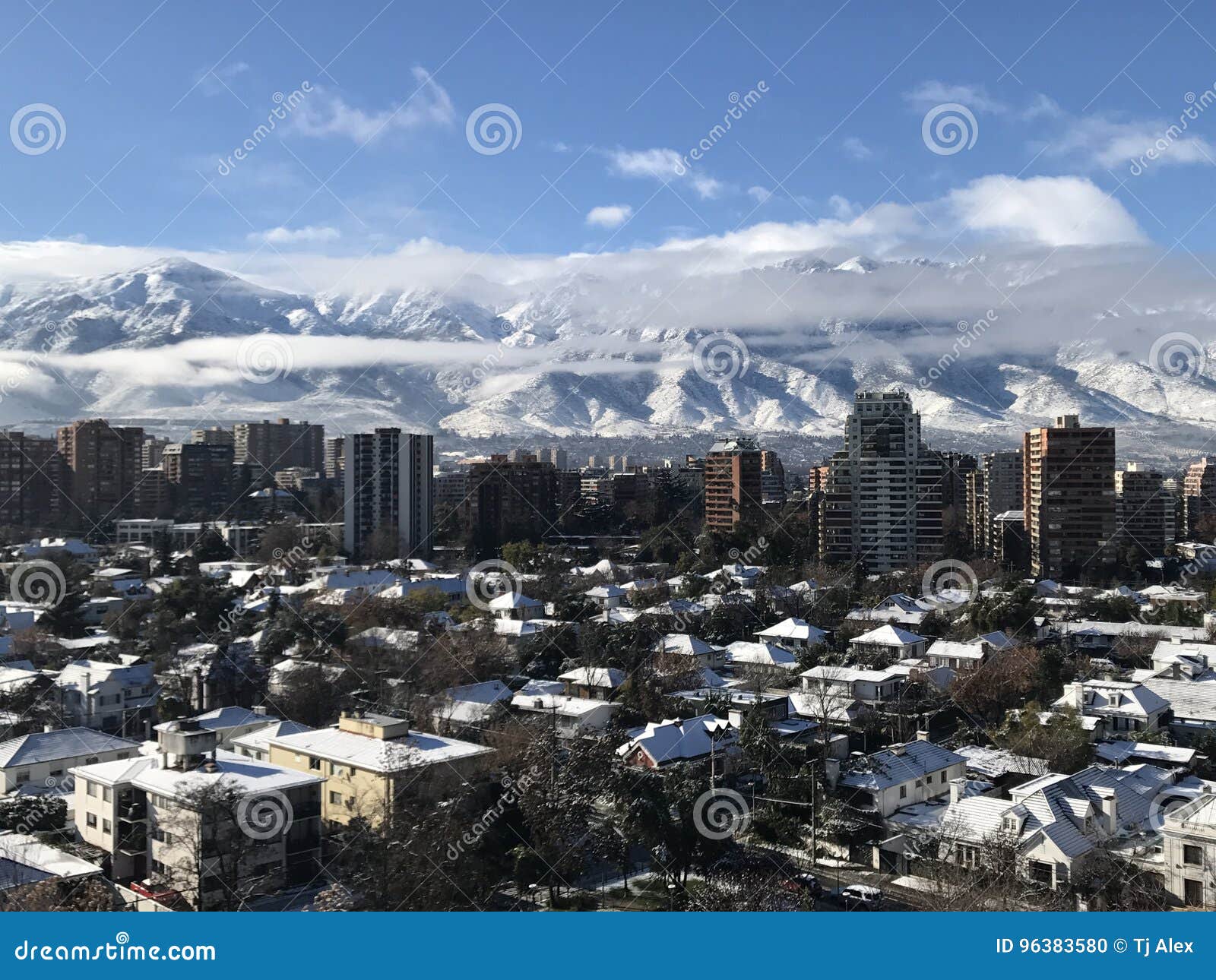Amazing Snow Flakes and Snow Fall in Santiago, Chile Stock Photo ...