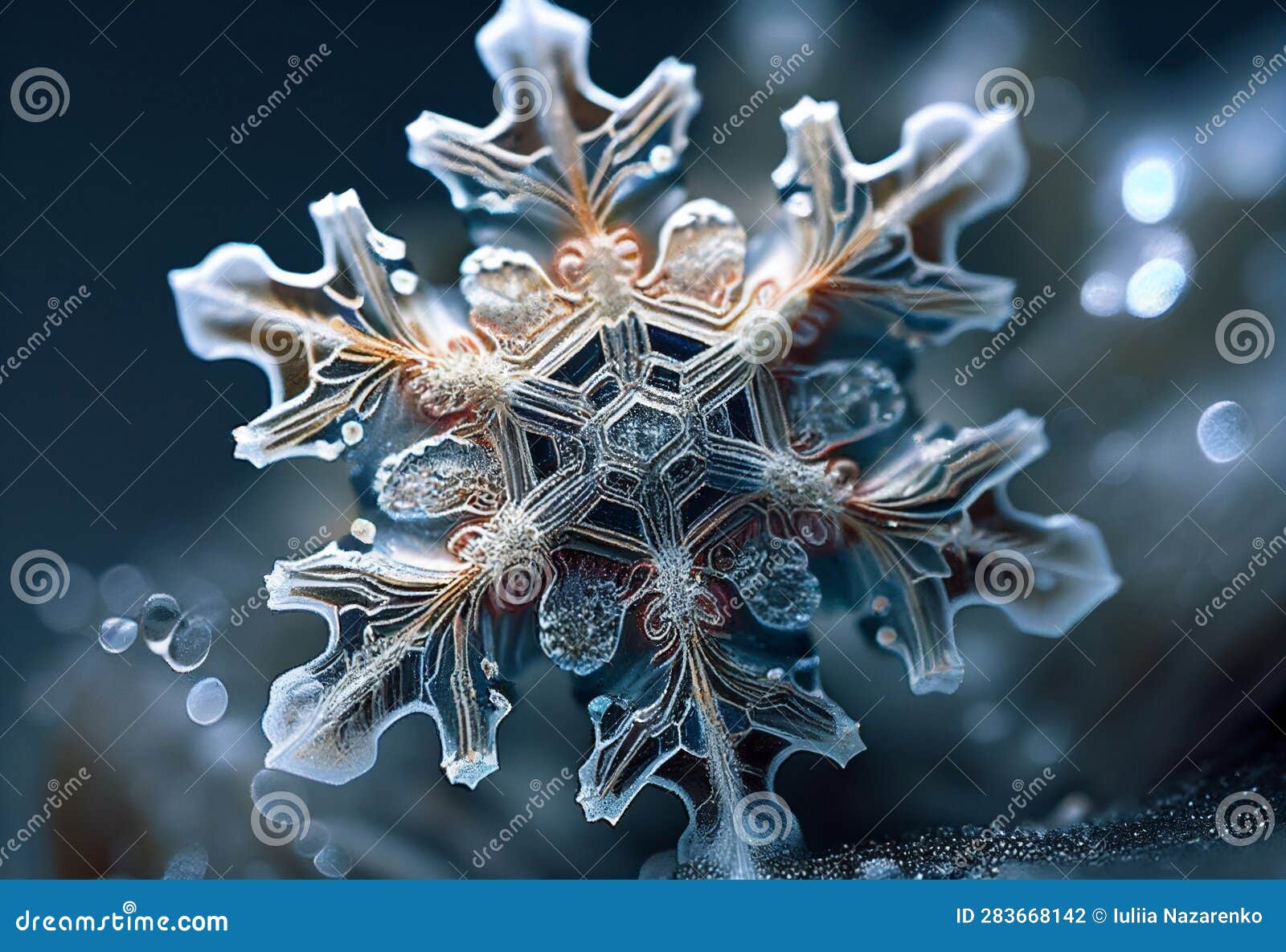Amazing Snowflake in Macro. AI Generated Stock Illustration ...