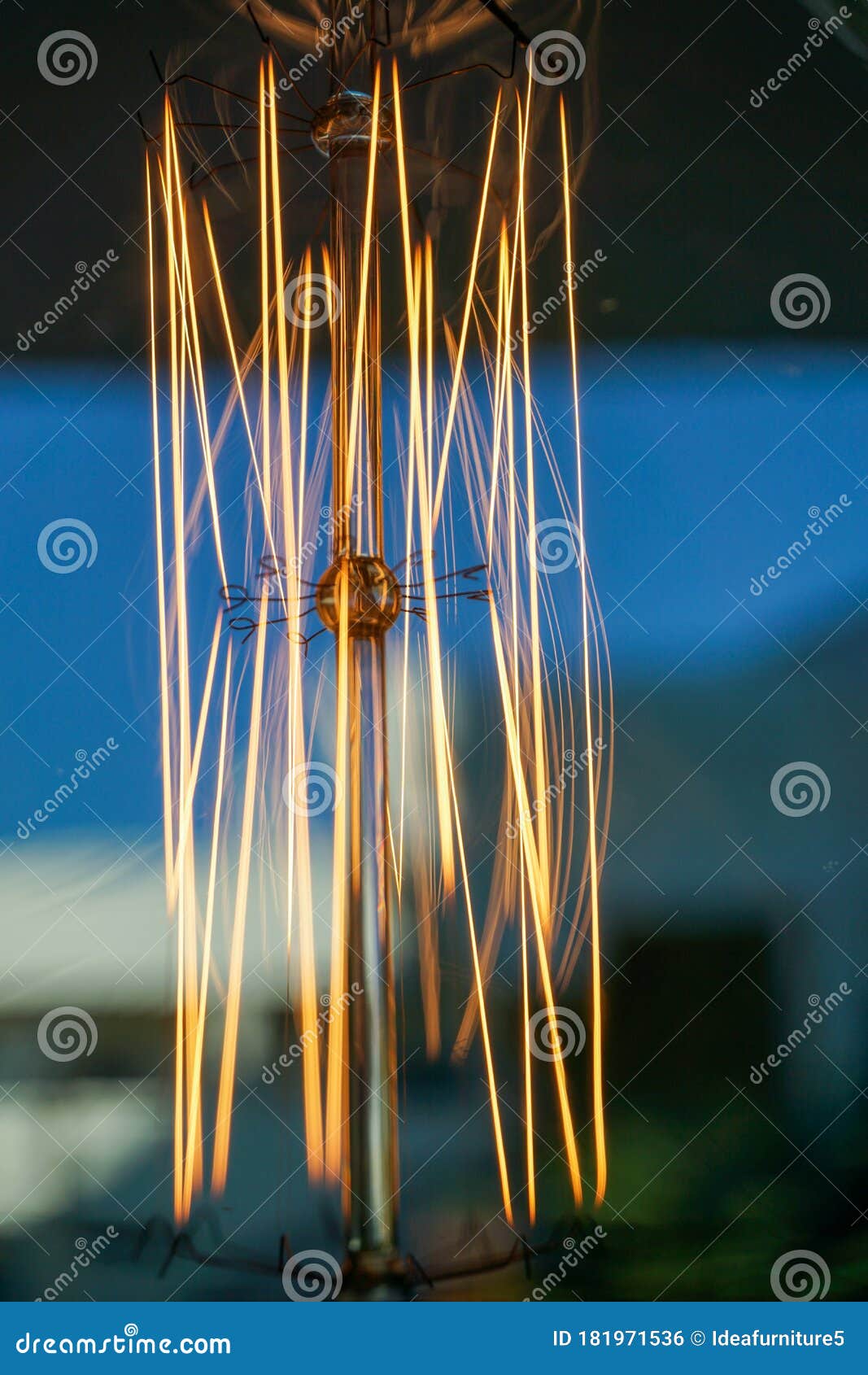 Electricity Current Inside a Retro Crystal Clear Light Bulb. Stock ...