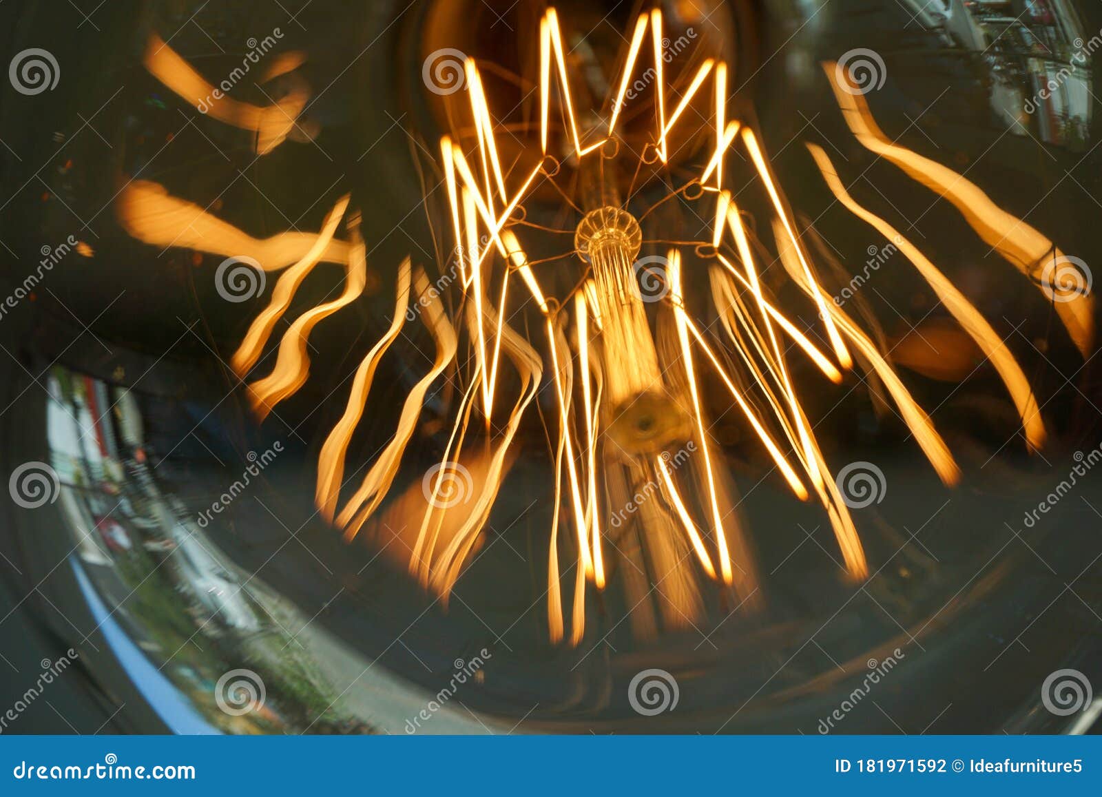 Electricity Current Inside a Retro Crystal Clear Light Bulb. Stock ...