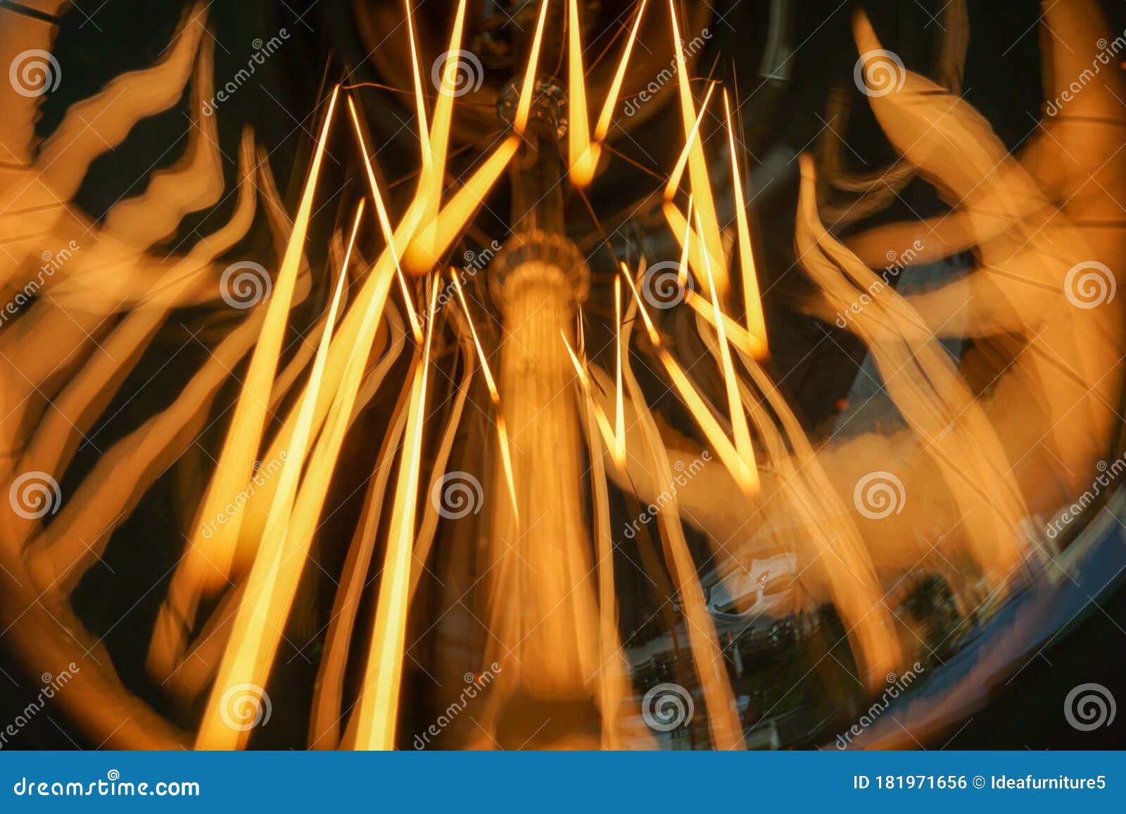 Electricity Current Inside a Retro Crystal Clear Light Bulb. Stock ...