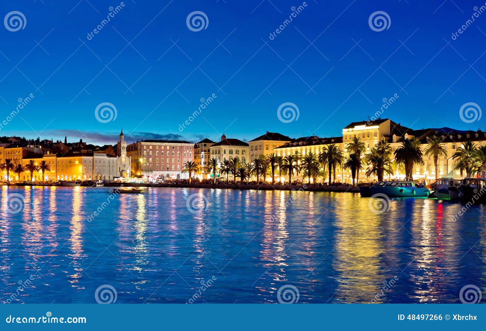 Amazing Split Waterfront Evening Panorama Stock Photo - Image of ...