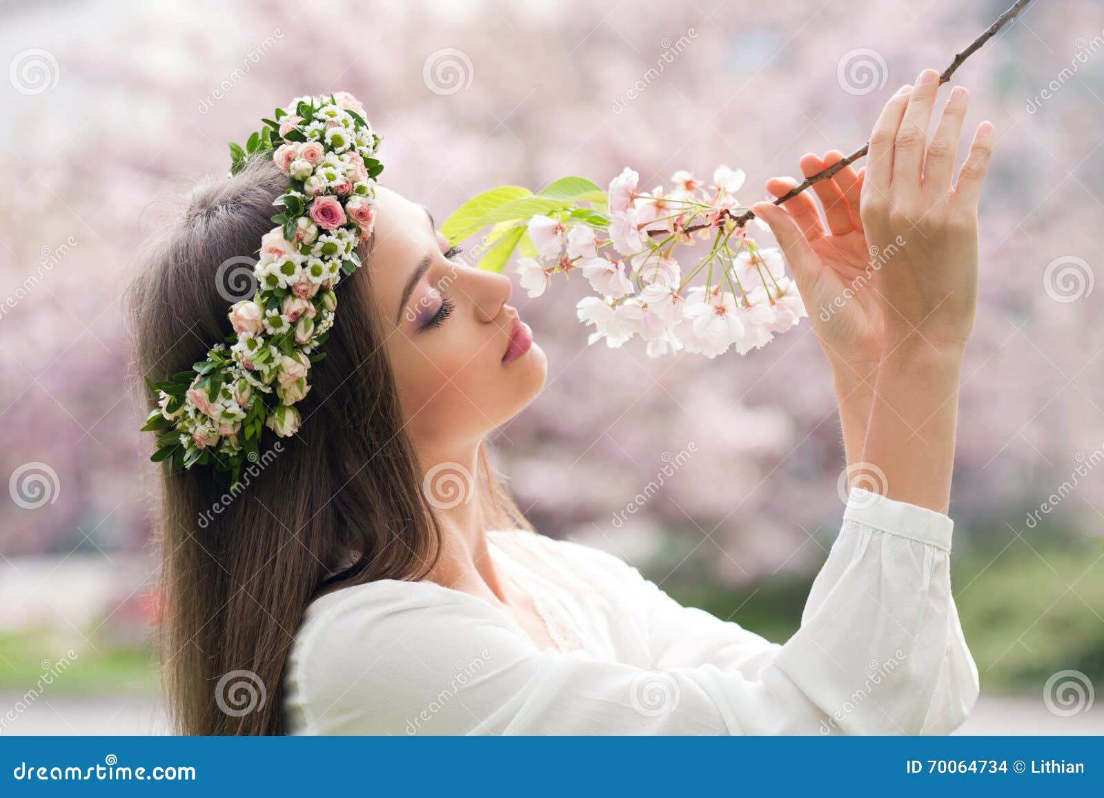 Amazing spring beauty. stock photo. Image of lipstick - 70064734