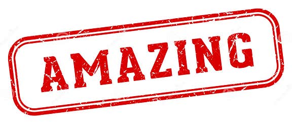 Amazing Stamp. Amazing Rectangular Stamp on White Background Stock ...