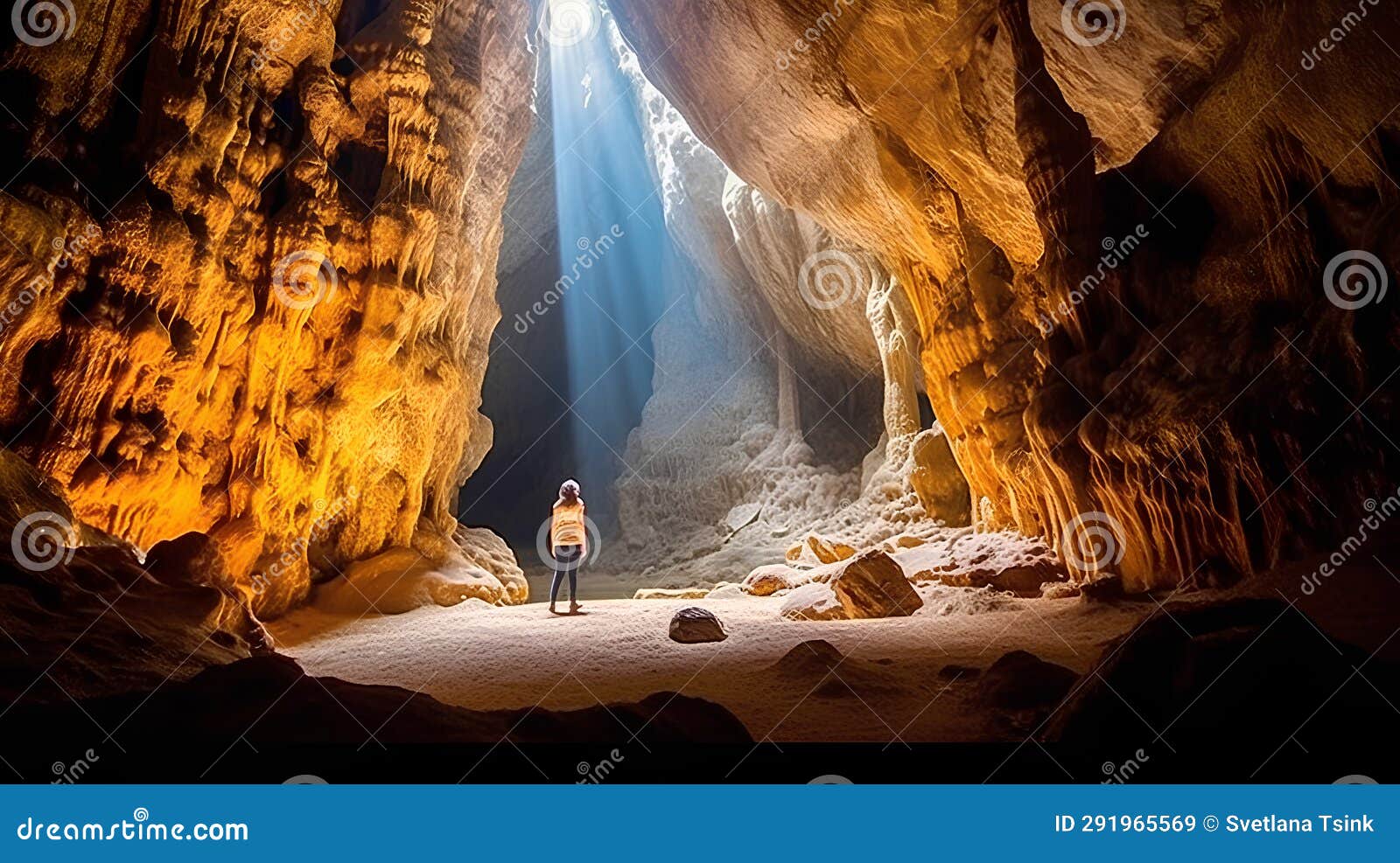 Amazing Sun Rays in the Cave. Stock Image - Image of silhouette, scenic ...