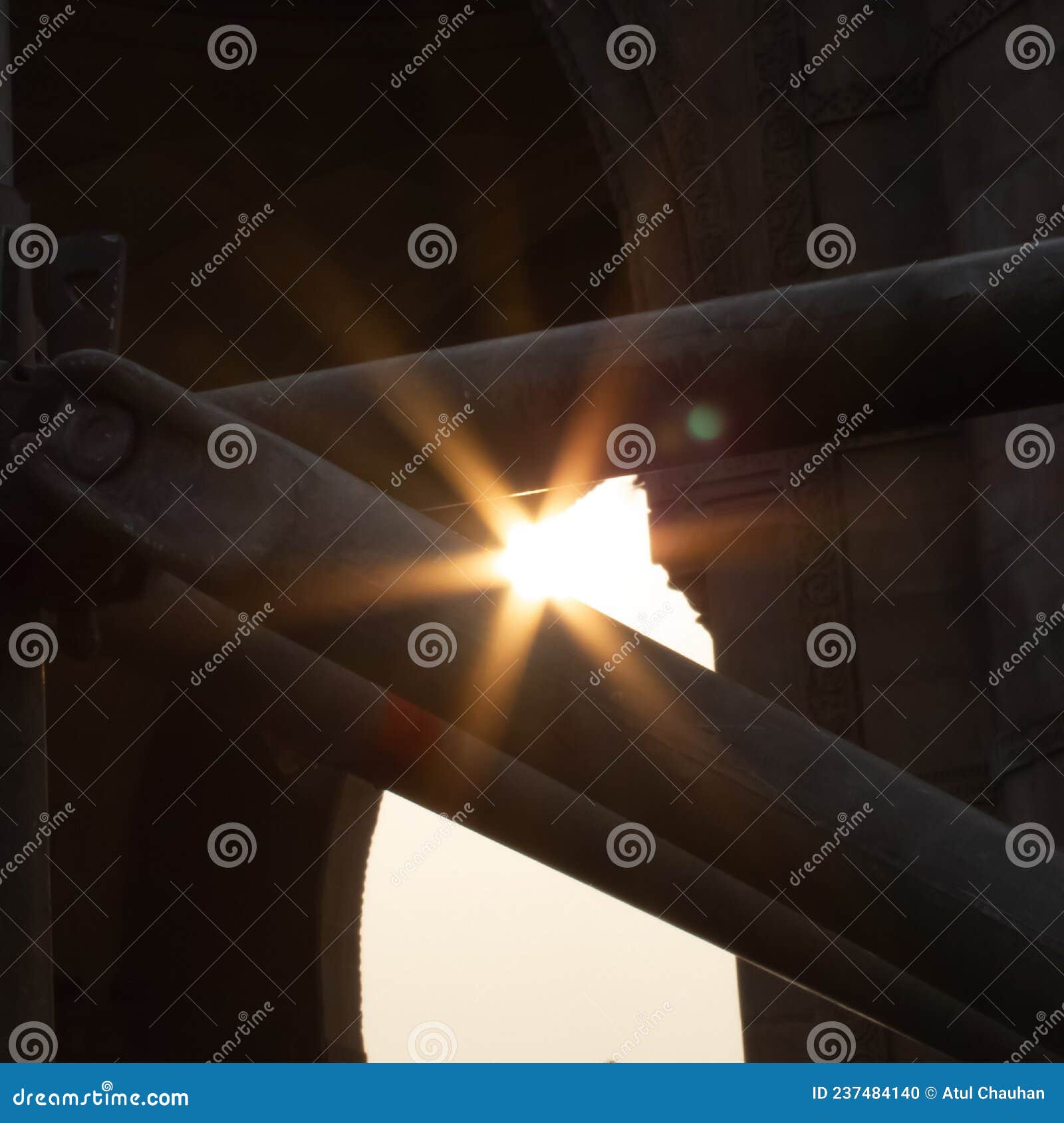 Amazing Sun Rays Coming between the Building Stock Photo - Image of ...