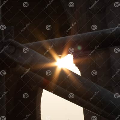 Amazing Sun Rays Coming between the Building Stock Photo - Image of ...