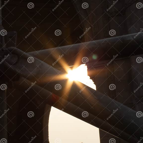 Amazing Sun Rays Coming between the Building Stock Photo - Image of ...