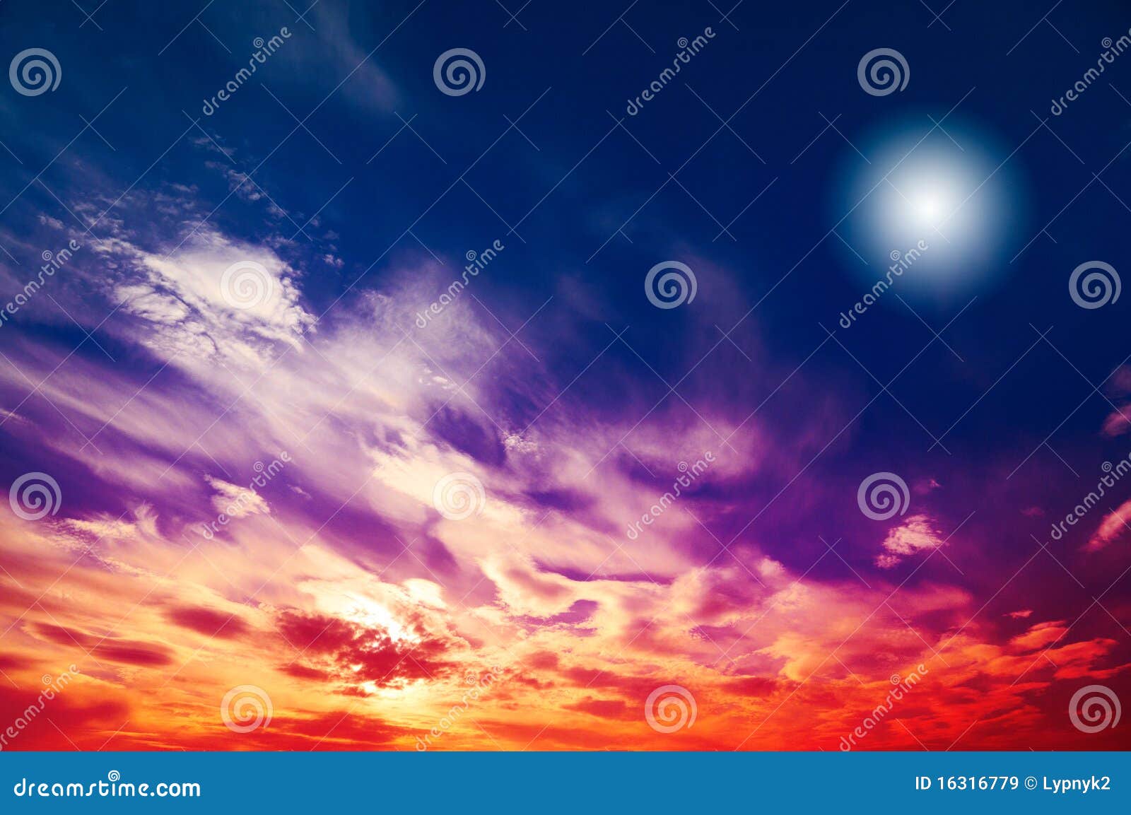 Amazing Sun in the Wonderful Sky. Stock Image - Image of cumulous ...