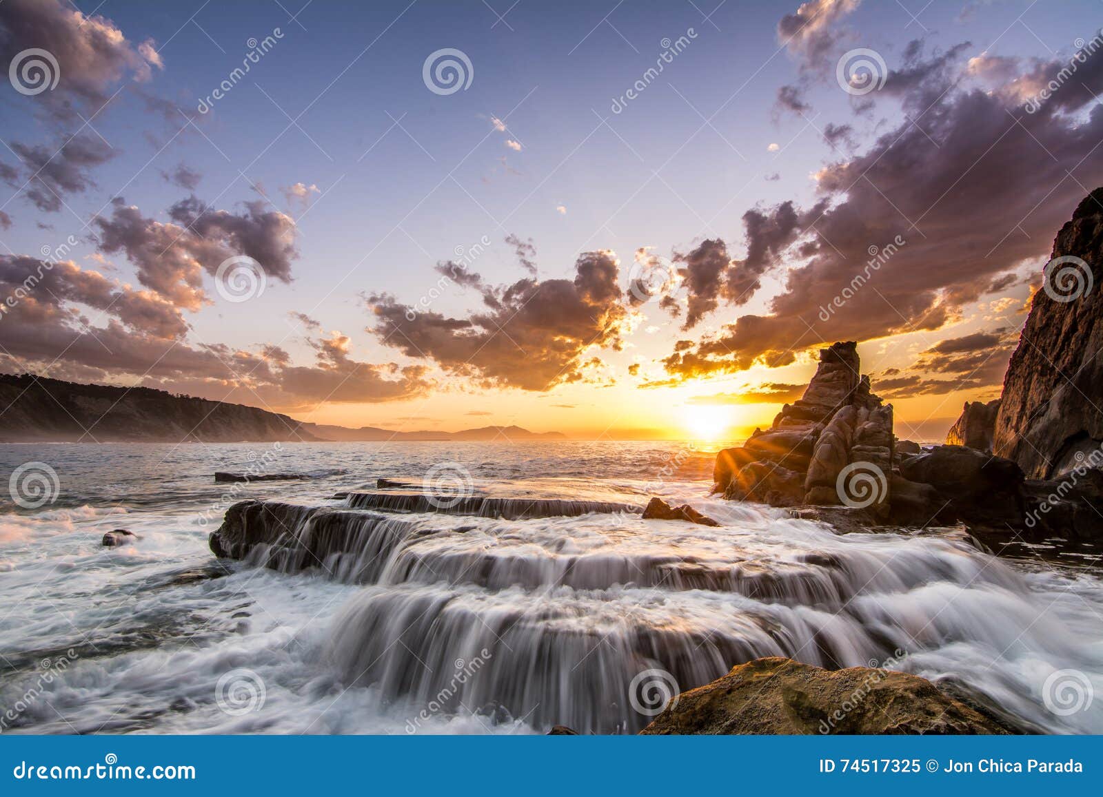 Amazing Sunrise at Bilbao Beach Stock Image - Image of cantabria ...