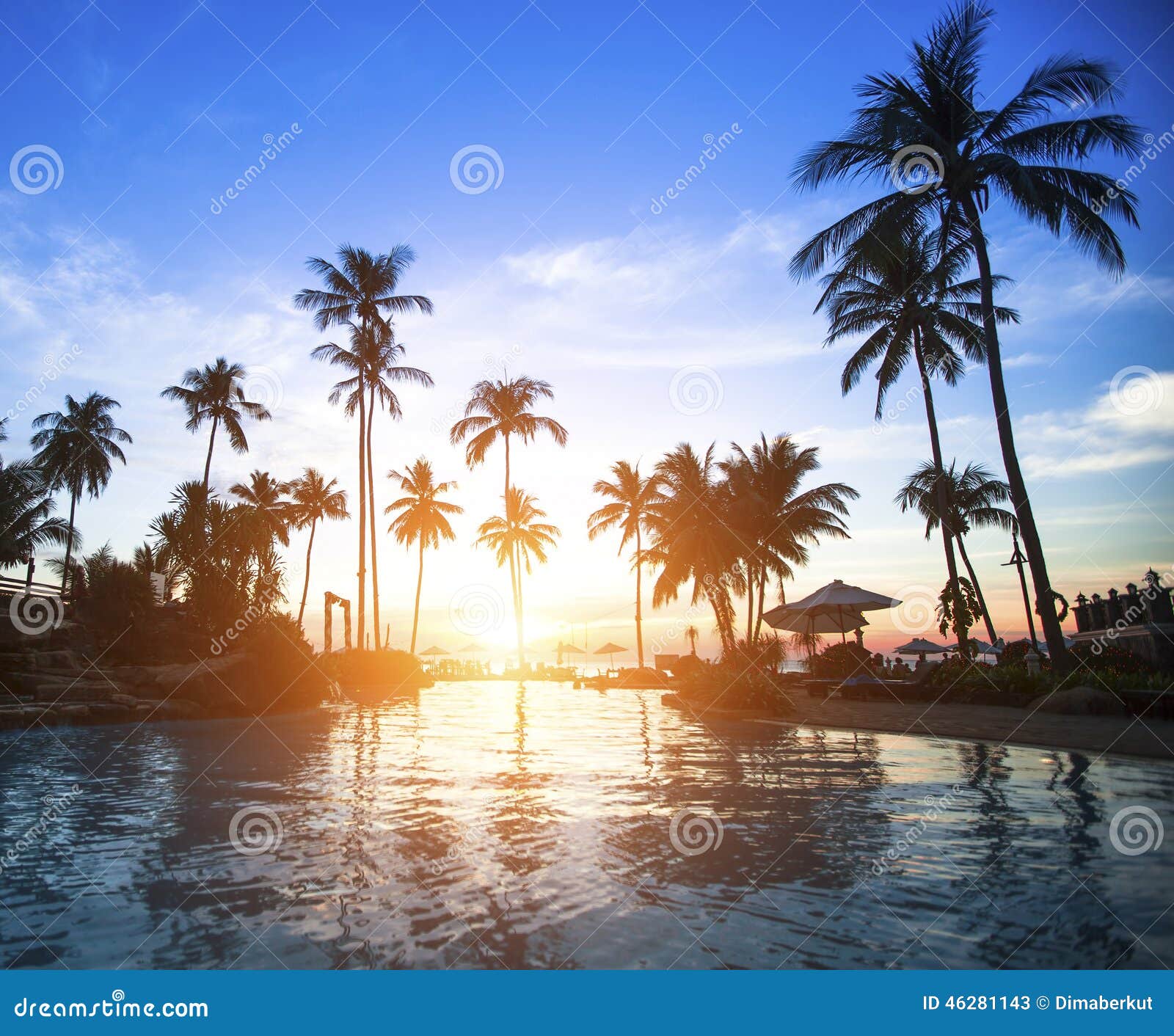 Amazing Sunrise on a Tropical Beach. Travel. Stock Image - Image of ...