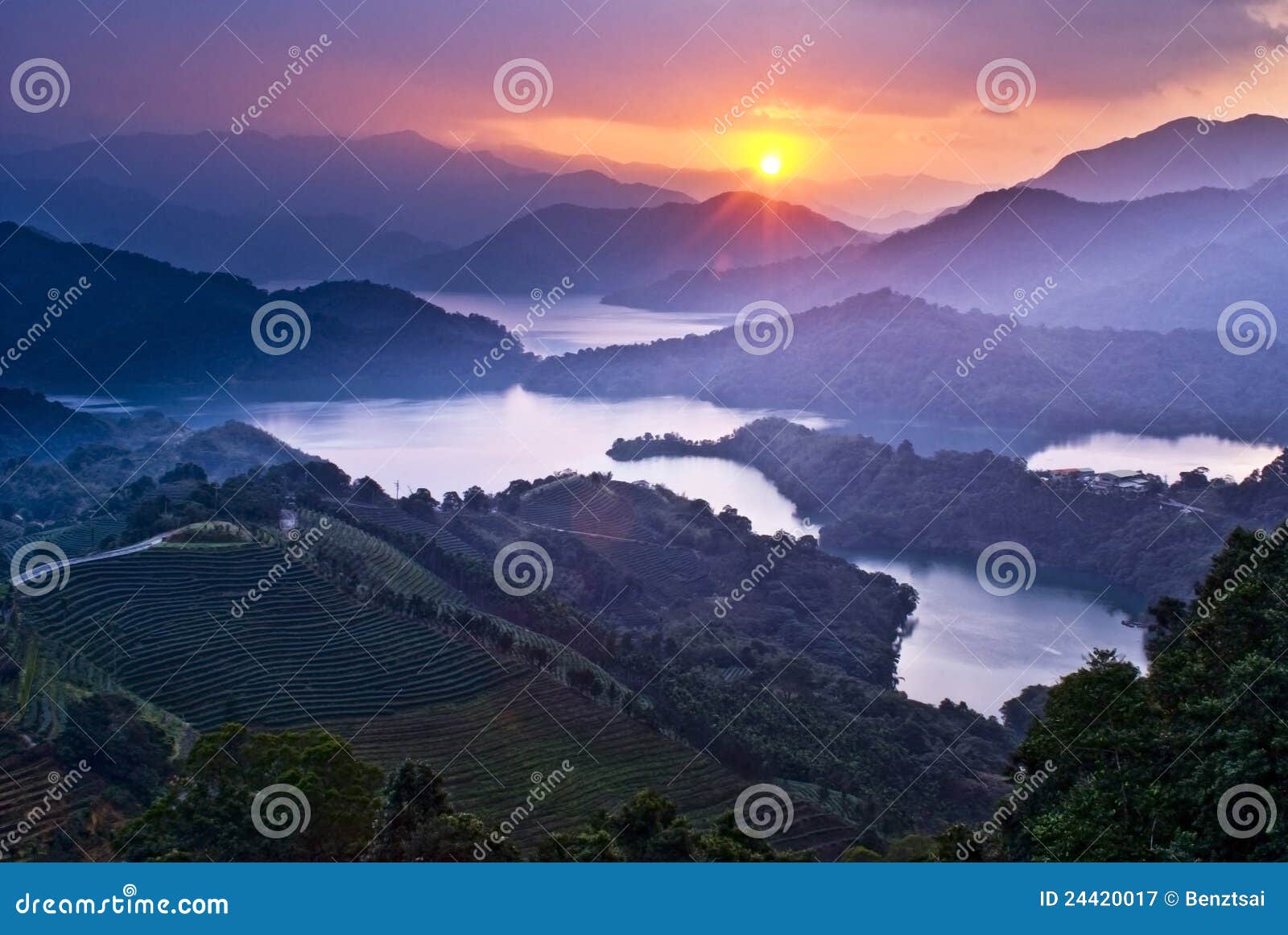 Amazing Sunset with Amazing Mountains Stock Image - Image of night ...