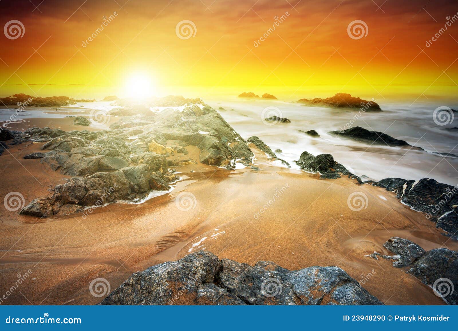 Amazing Sunset at Atlantic Ocean Stock Photo - Image of rocky, coast ...