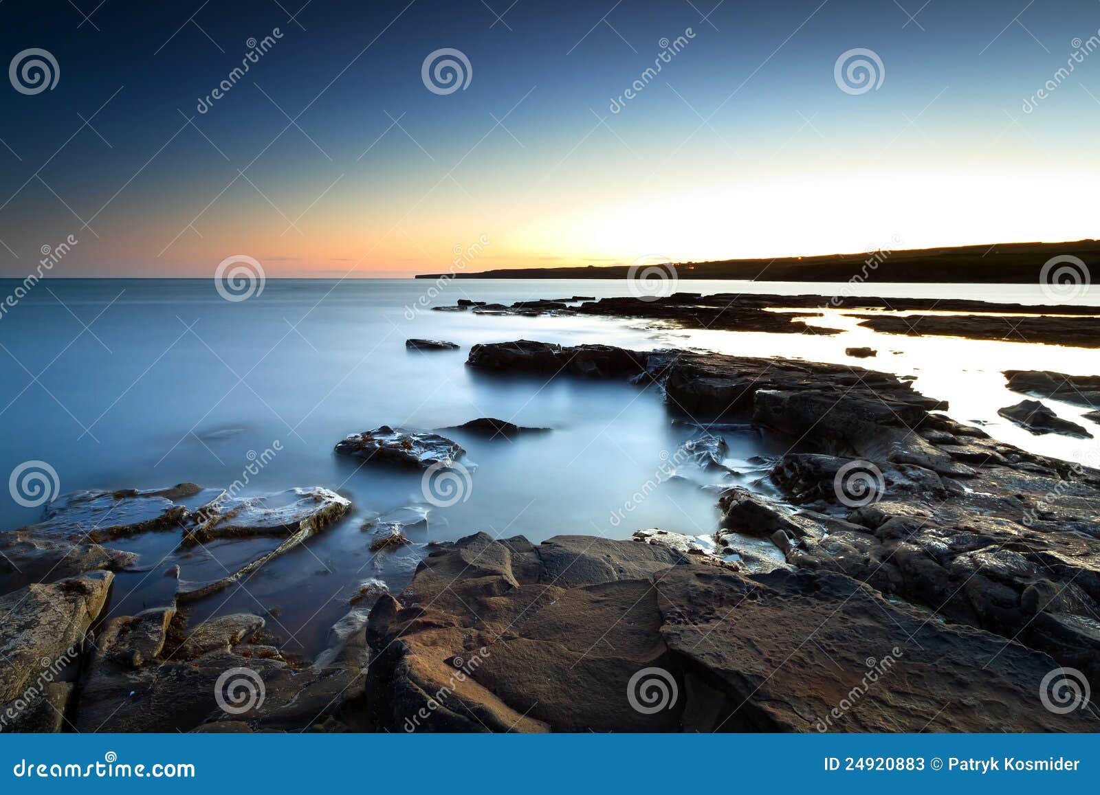 Amazing Sunset at Atlantic Ocean Stock Image - Image of reflection ...
