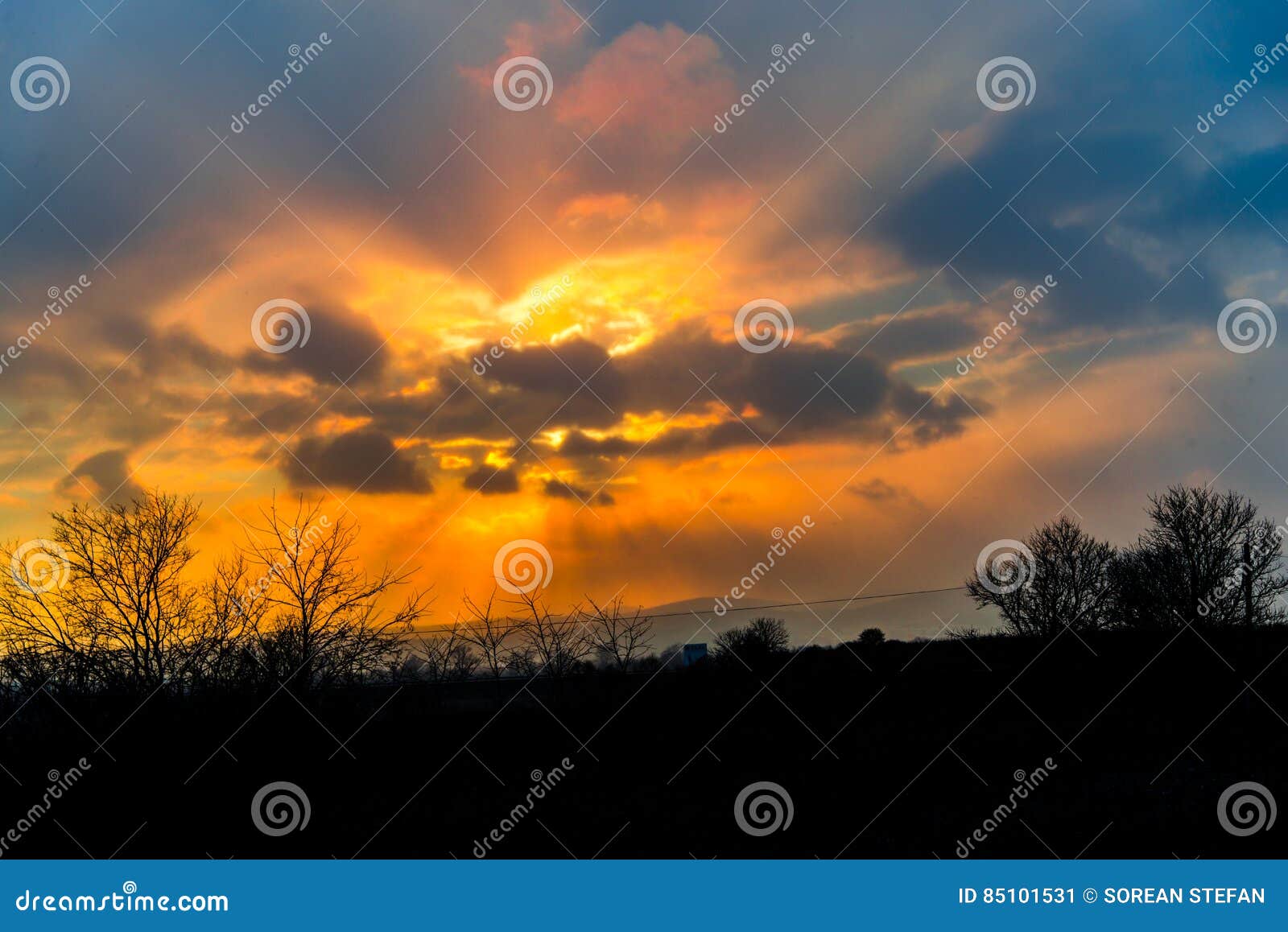 Amazing sunset stock image. Image of evening, clouds - 85101531