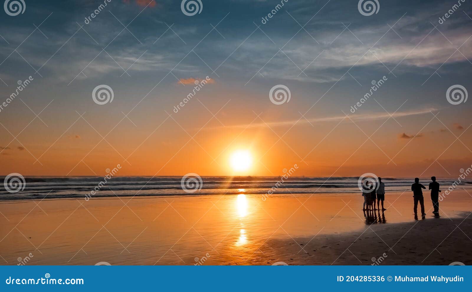 Amazing Sunset in Kuta Bali Stock Photo - Image of reflection, wave ...