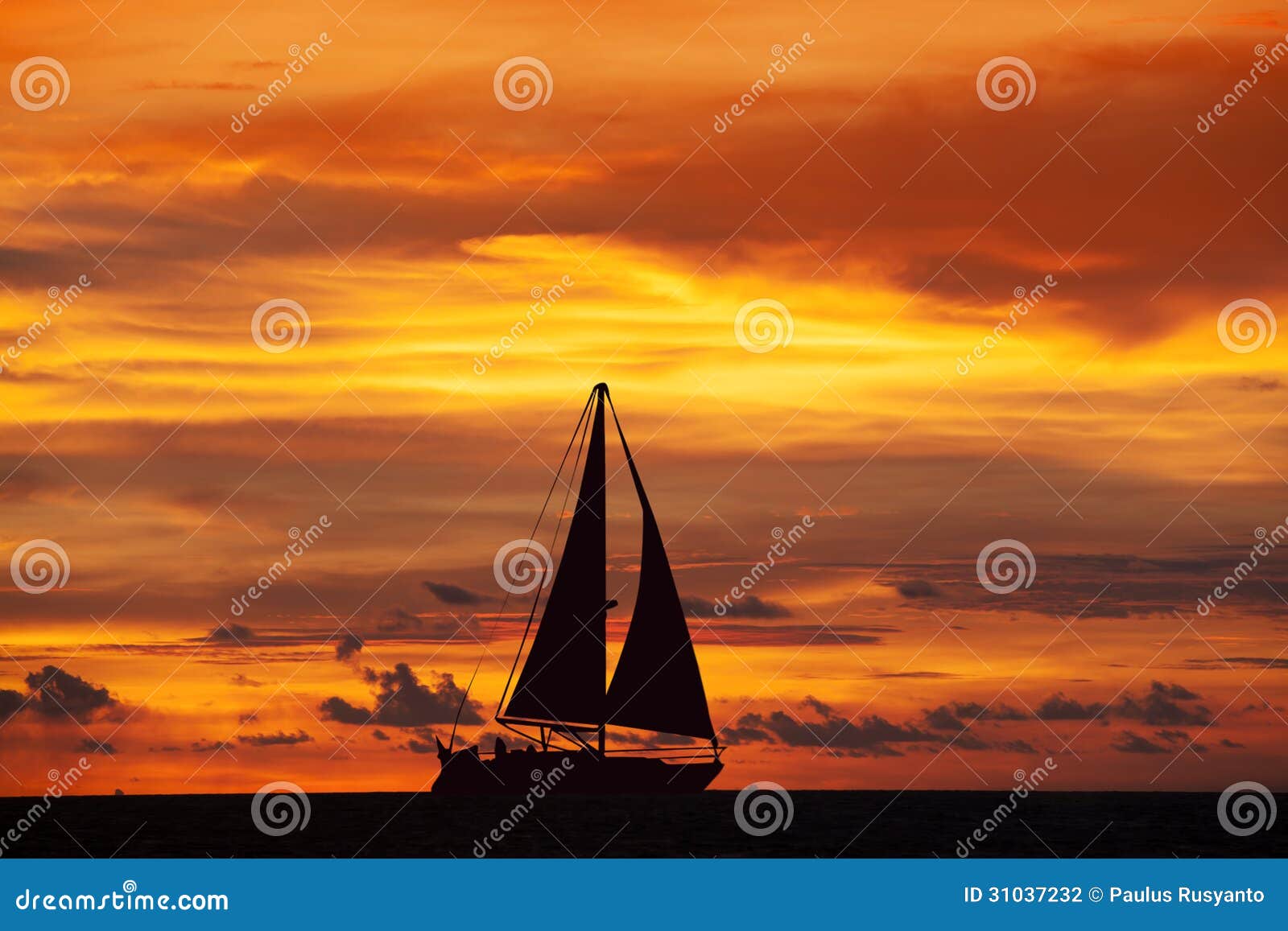 Amazing Sunset Landscape and Ship Stock Photo - Image of cloud, holiday ...