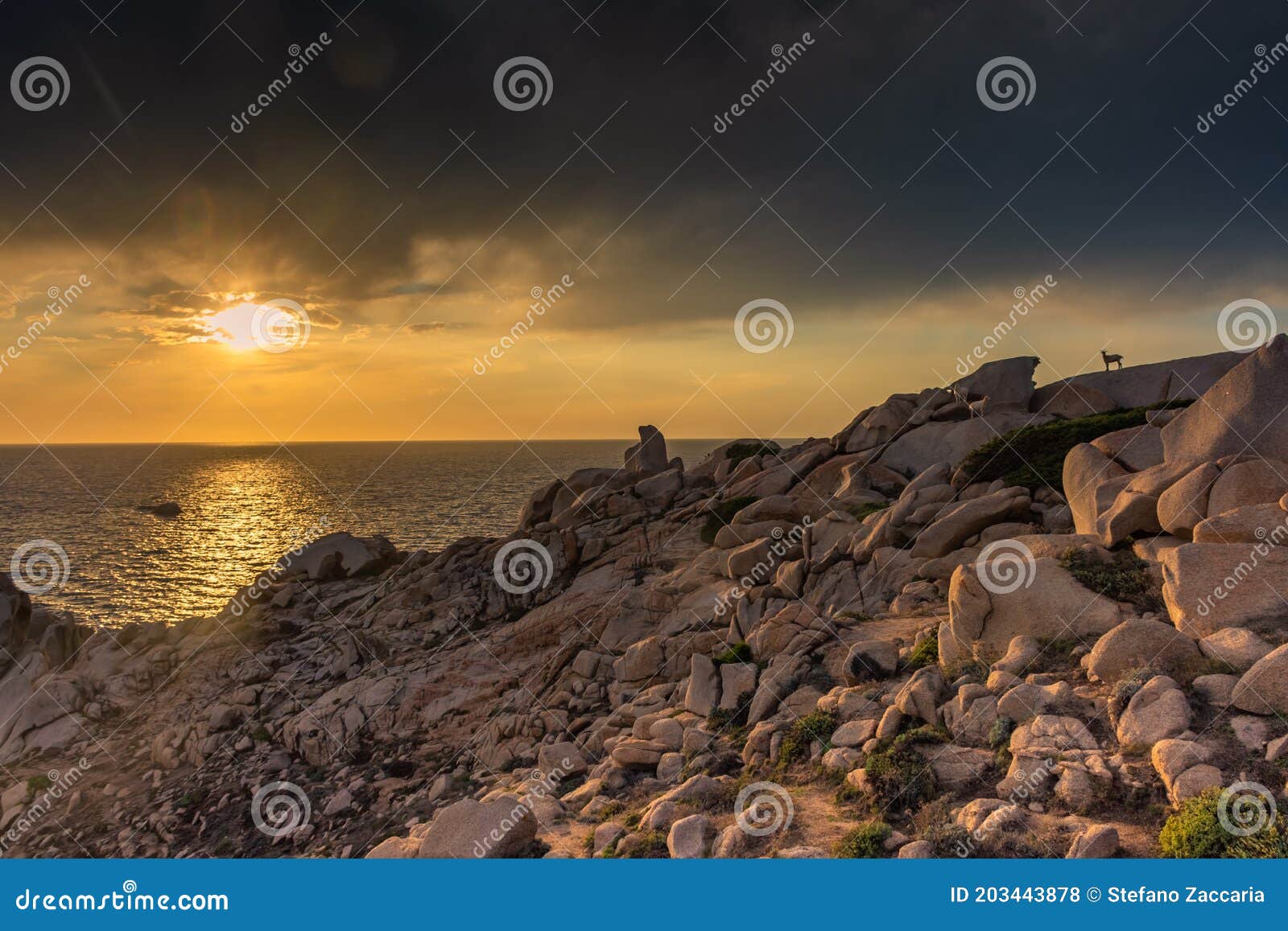 Amazing Sunset Over the Moon Valley of Sardinia Stock Photo - Image of ...