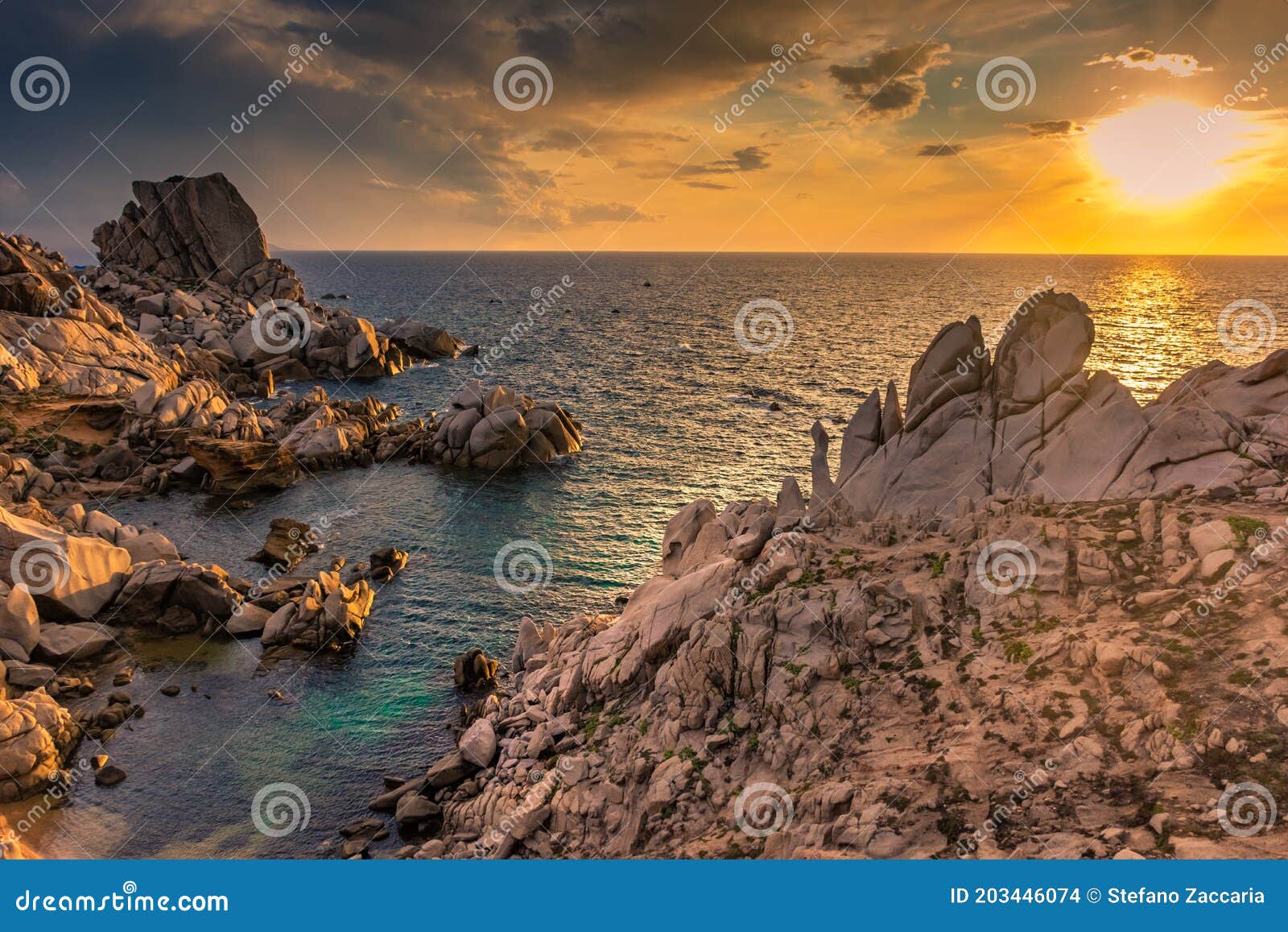 Amazing Sunset Over the Moon Valley of Sardinia Stock Photo - Image of ...