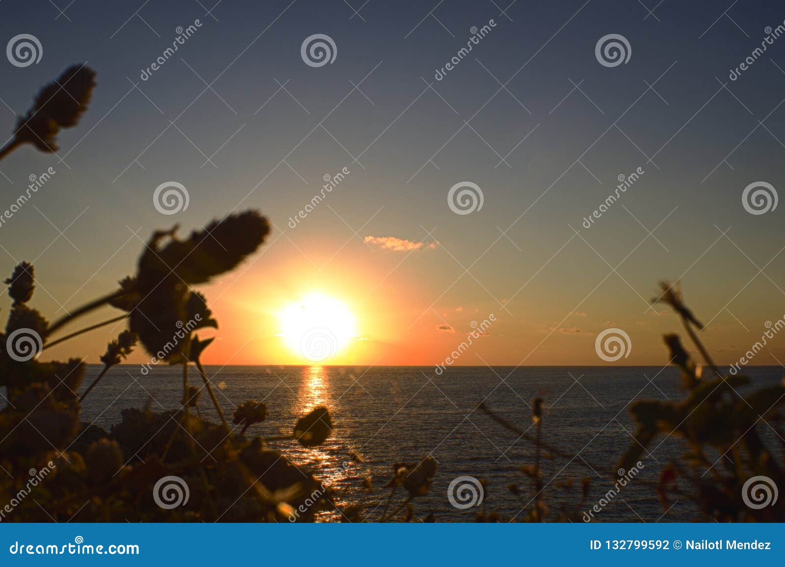 Amazing Sunset, Panoramic View of Punta Comet, Oaxaca Mexico Stock ...