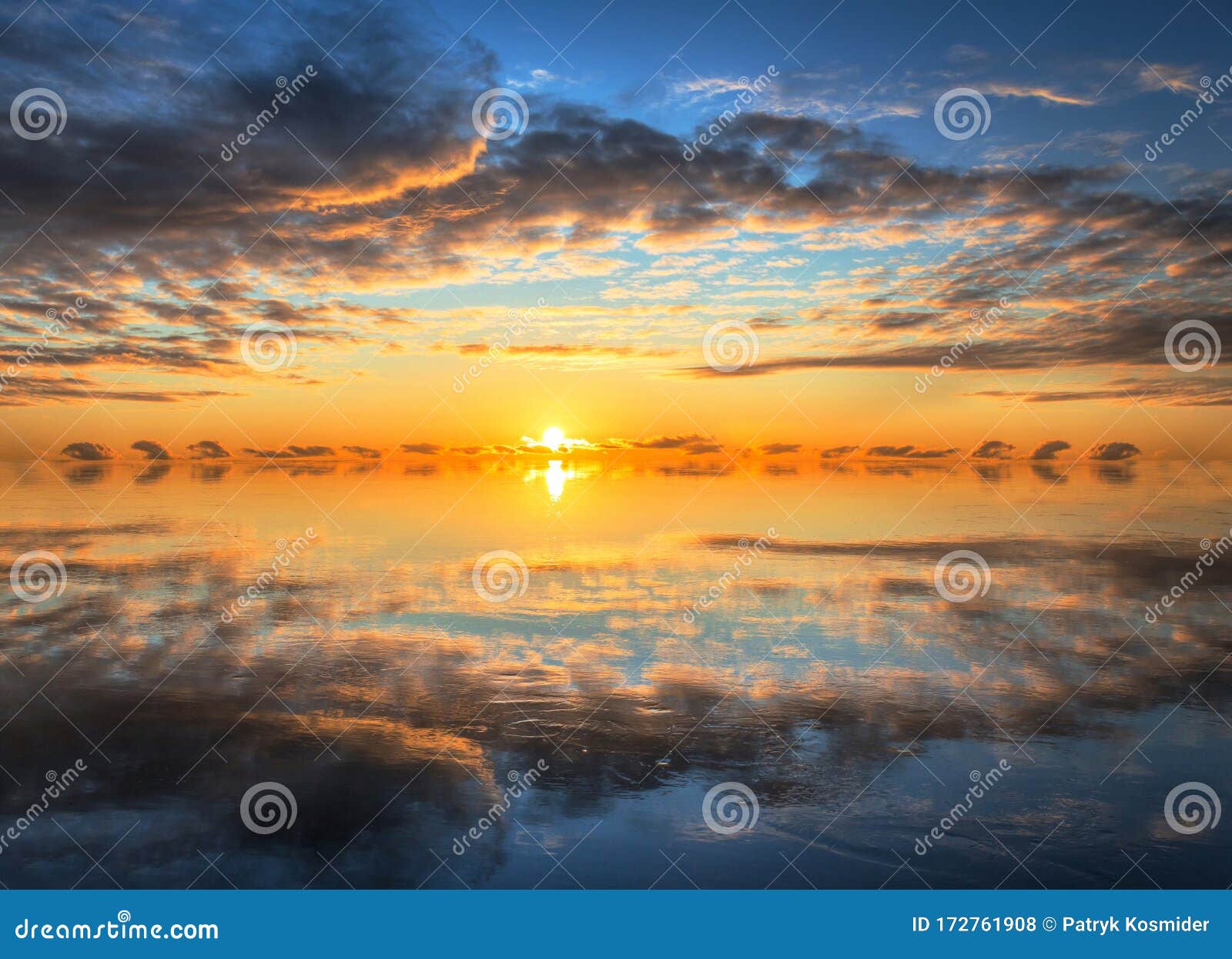 Amazing Sunset Reflected in the Water Stock Photo - Image of nature ...