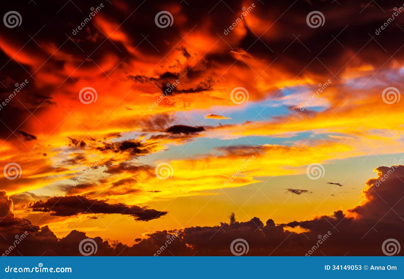 Amazing Sunset Sky Background Stock Image - Image of evening, clouds ...